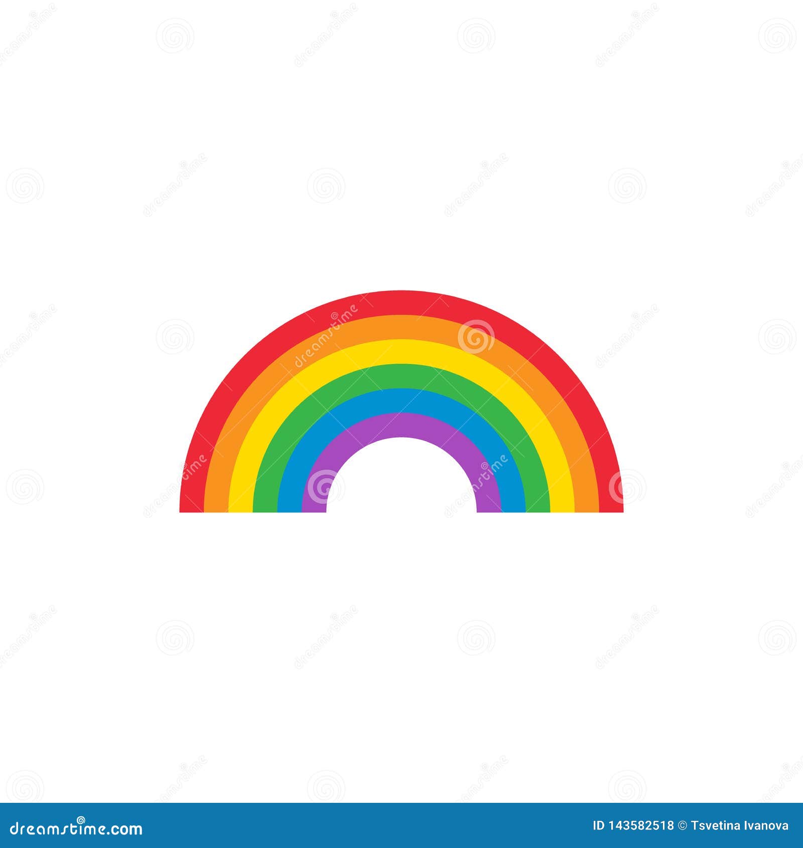 Rainbow Arch Colorful Vector Icon with Primary Color Spectrum. Stock ...