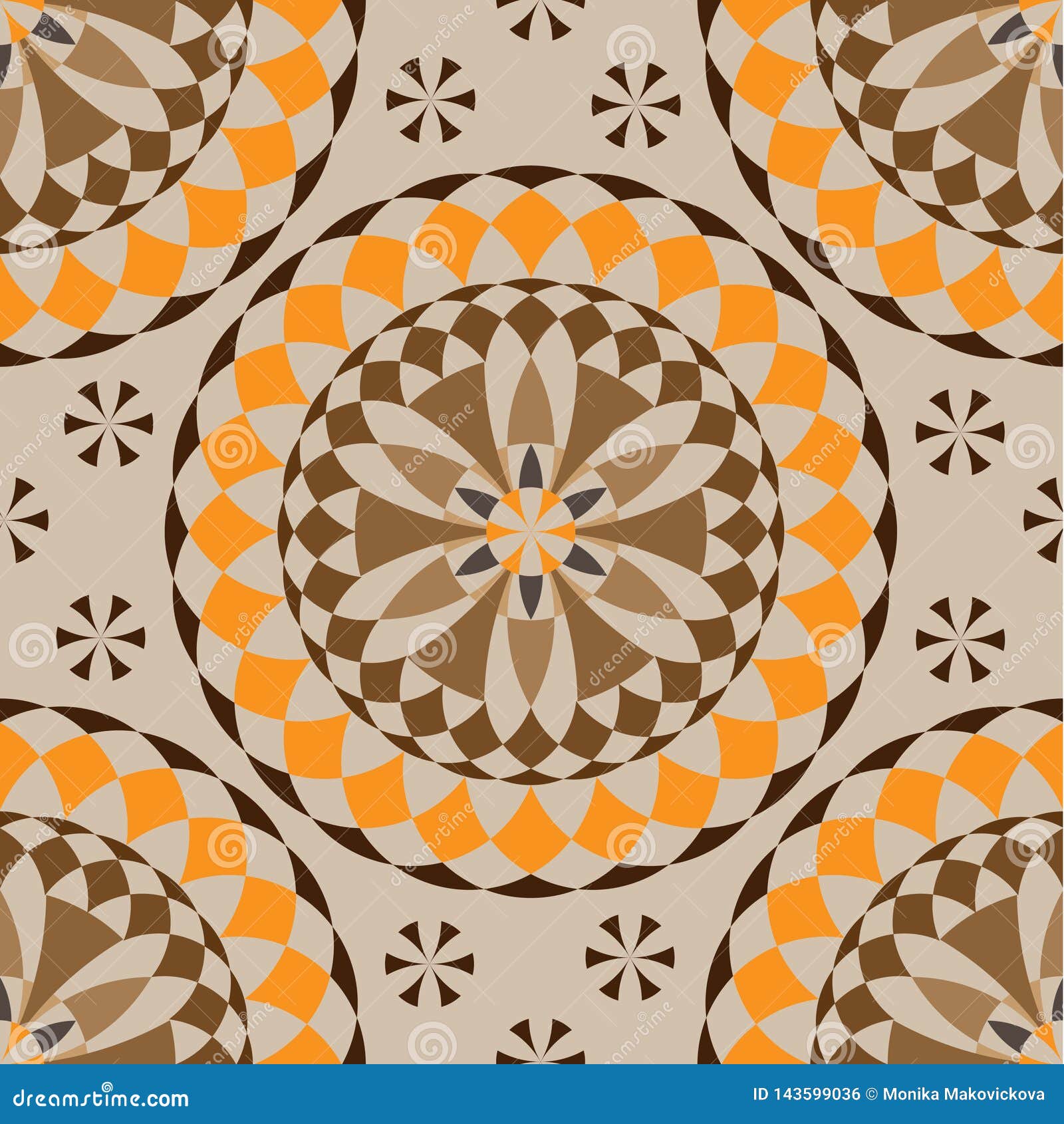 Round Mandala Seamless Vector Pattern Stock Vector - Illustration of ...