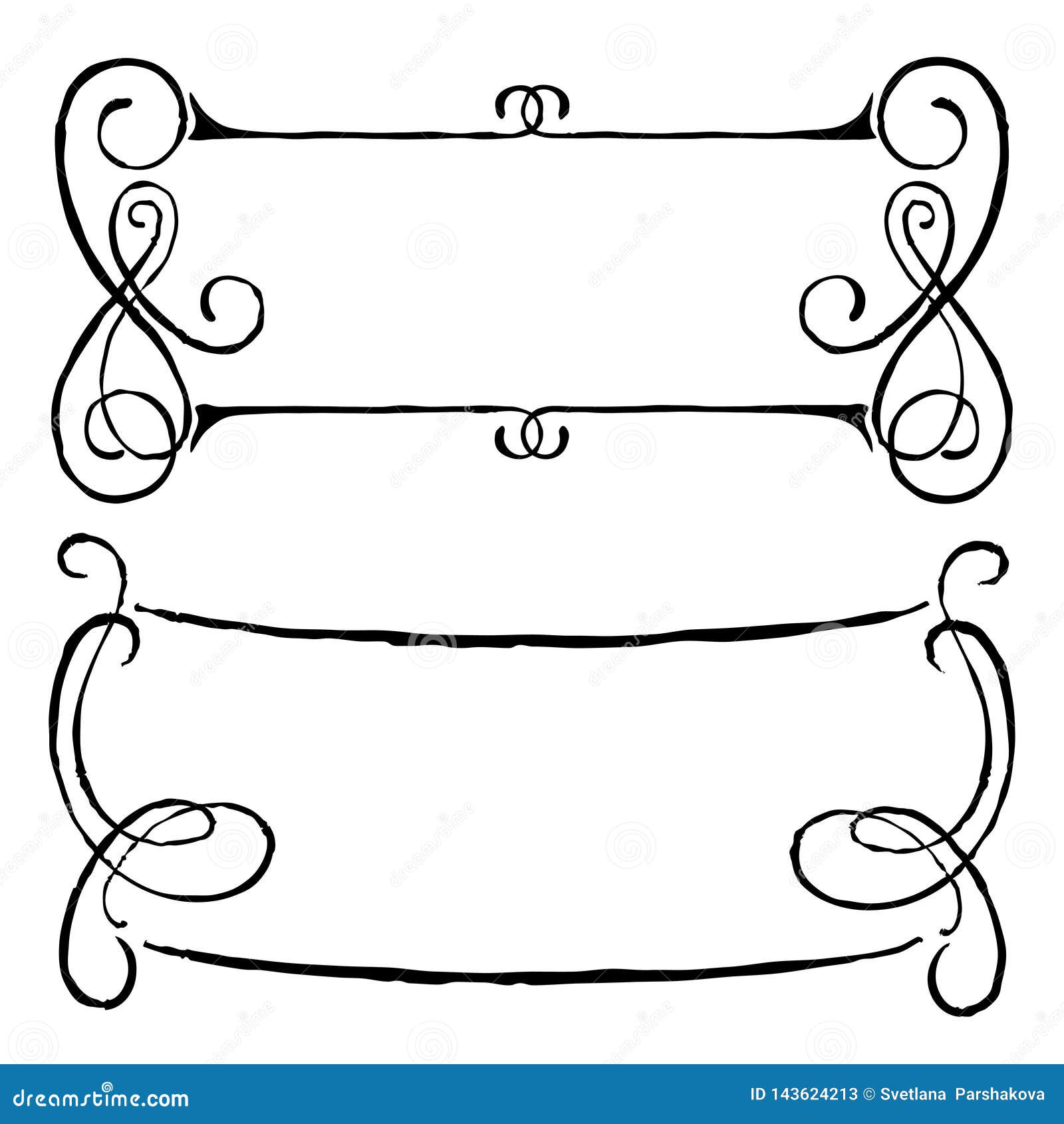 Frame, Banners with Vignette Elements. Stock Vector - Illustration of ...