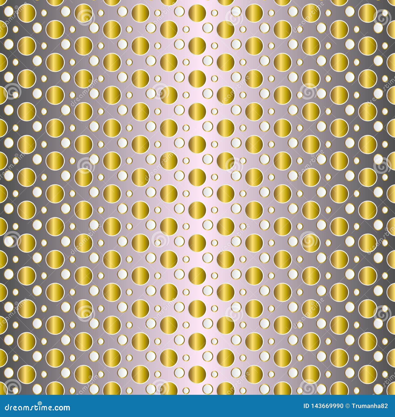 Seamless Shining Golden Dots Pattern in Metallic Background Stock ...