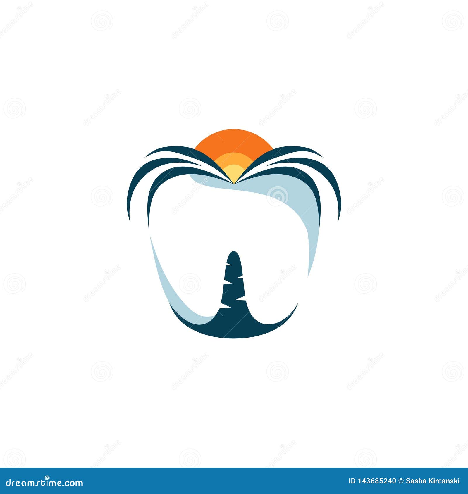 Tooth and Palm Tree Vector Illustration Stock Vector - Illustration of ...