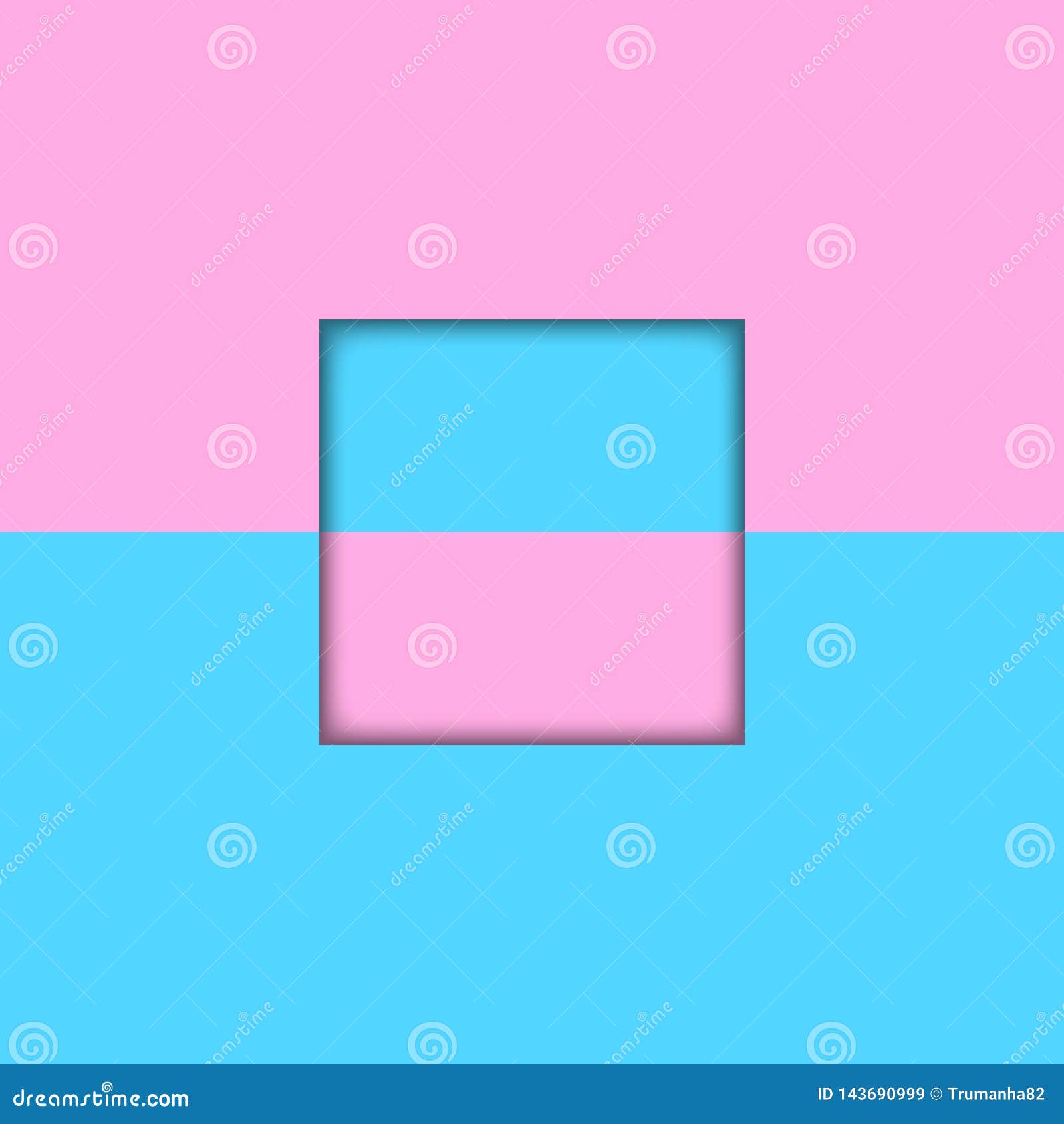 Simple Blue and Pink Background with a Square in Center Stock Vector ...