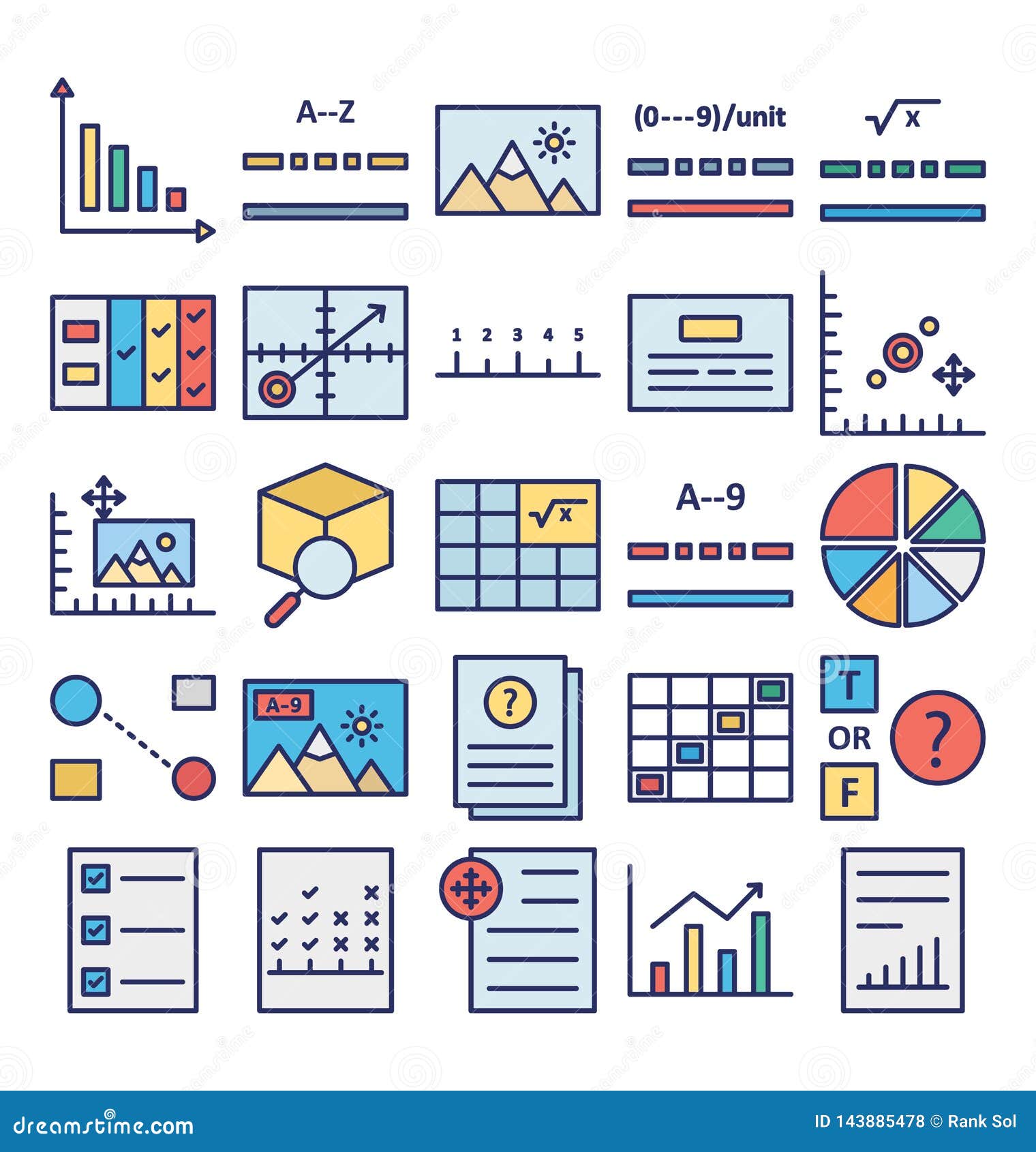 Report and Analysis Vector Icons Pack that Can Be Easily Modified or ...