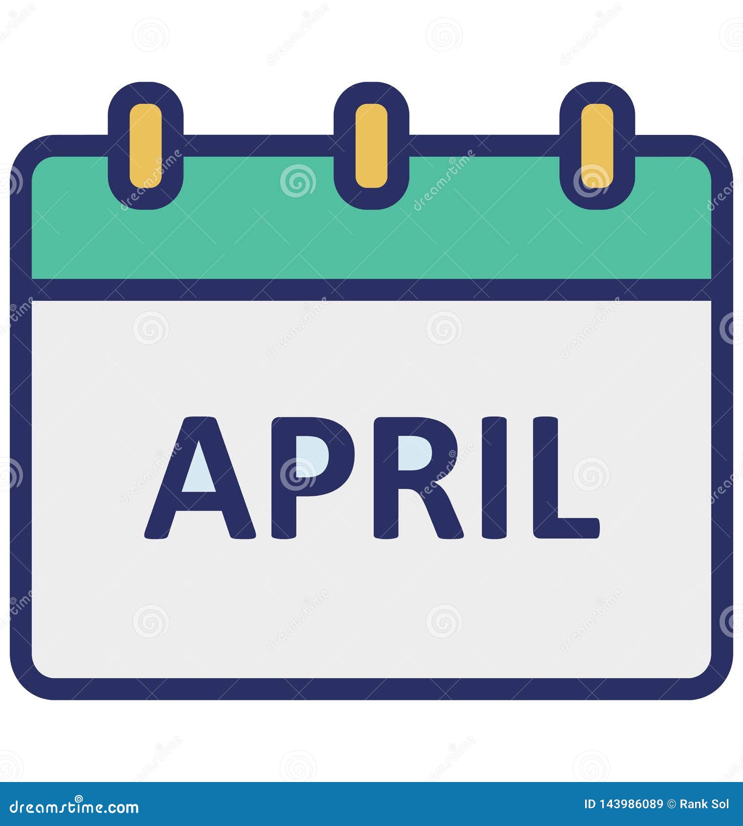 April, Calendar Isolated Vector Icon Which Can Easily Modify or Edit ...