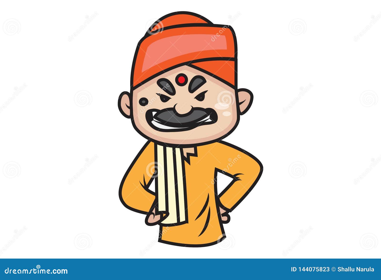 Vector Cartoon Illustration of Pandit. Stock Vector - Illustration of ...