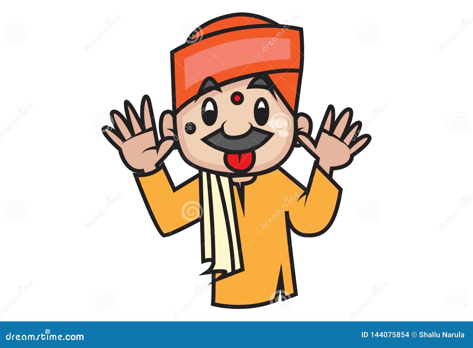 Vector Cartoon Illustration of Pandit. Stock Vector - Illustration of ...