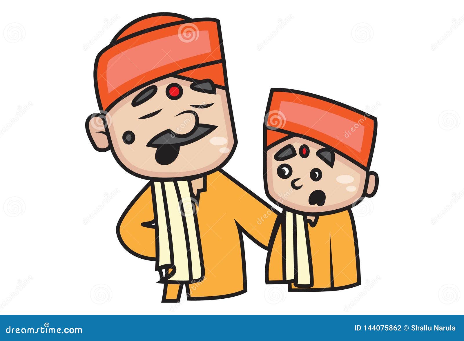 Vector Cartoon Illustration of Pandit. Stock Vector - Illustration of ...