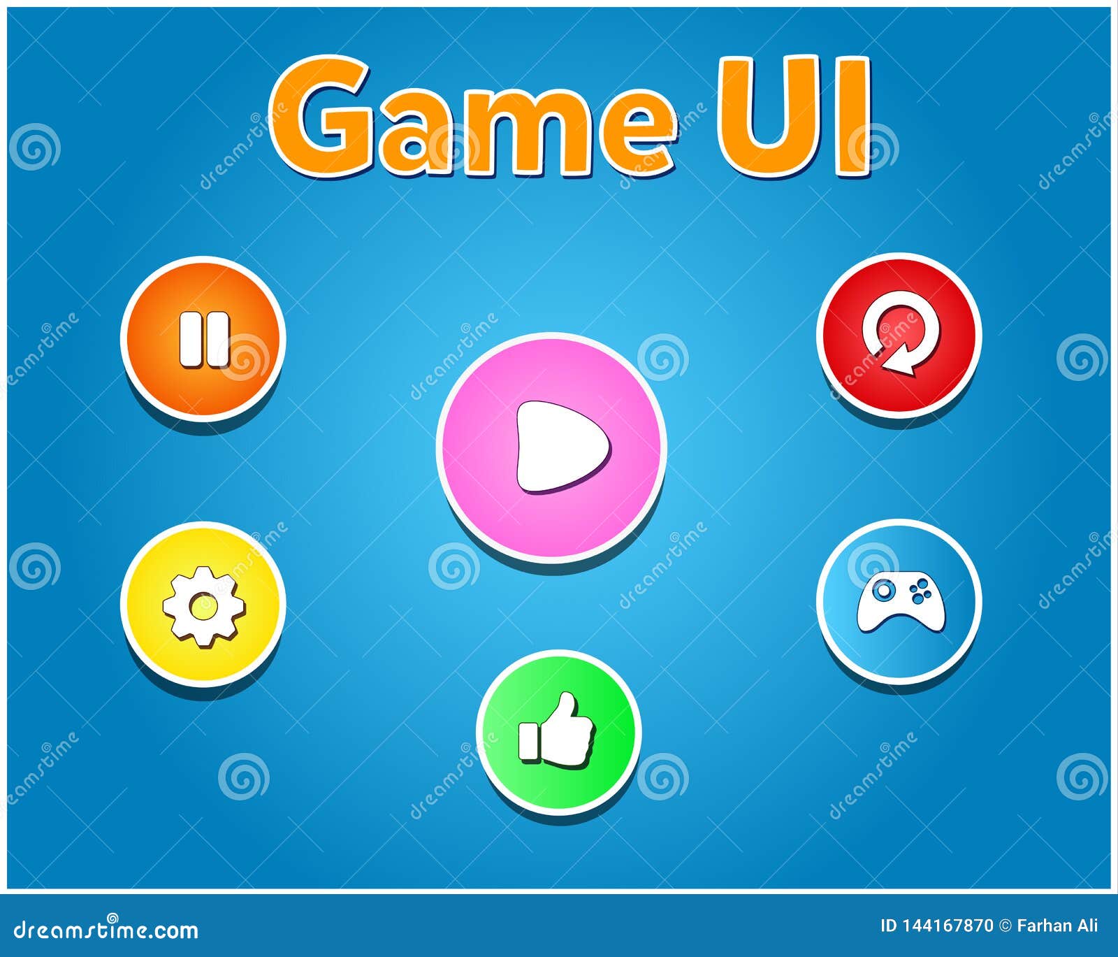 Buttons for Mobile Games Detail Ui Stock Vector - Illustration of coins ...