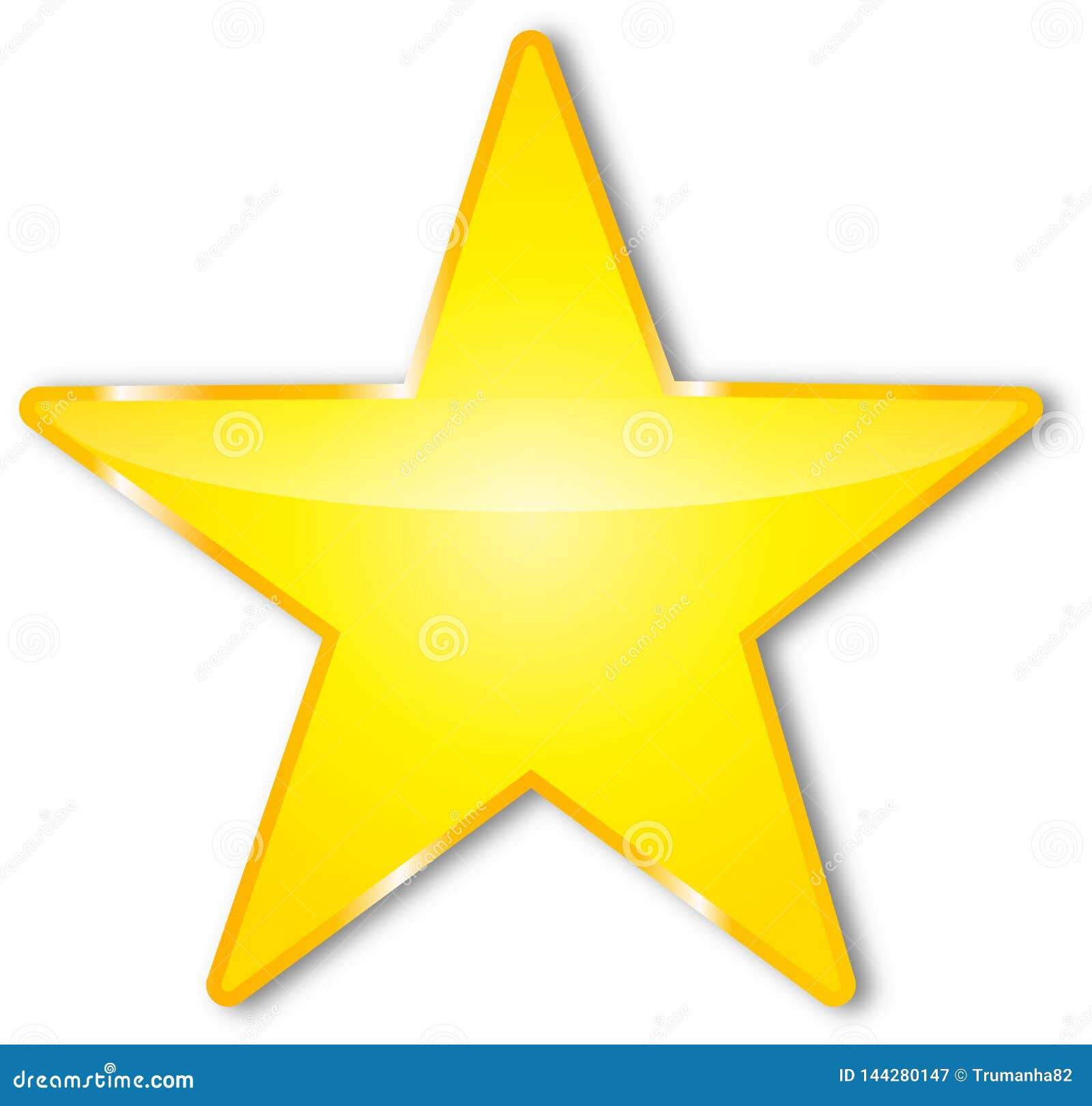 Glossy Yellow Star in White Background Stock Vector - Illustration of ...