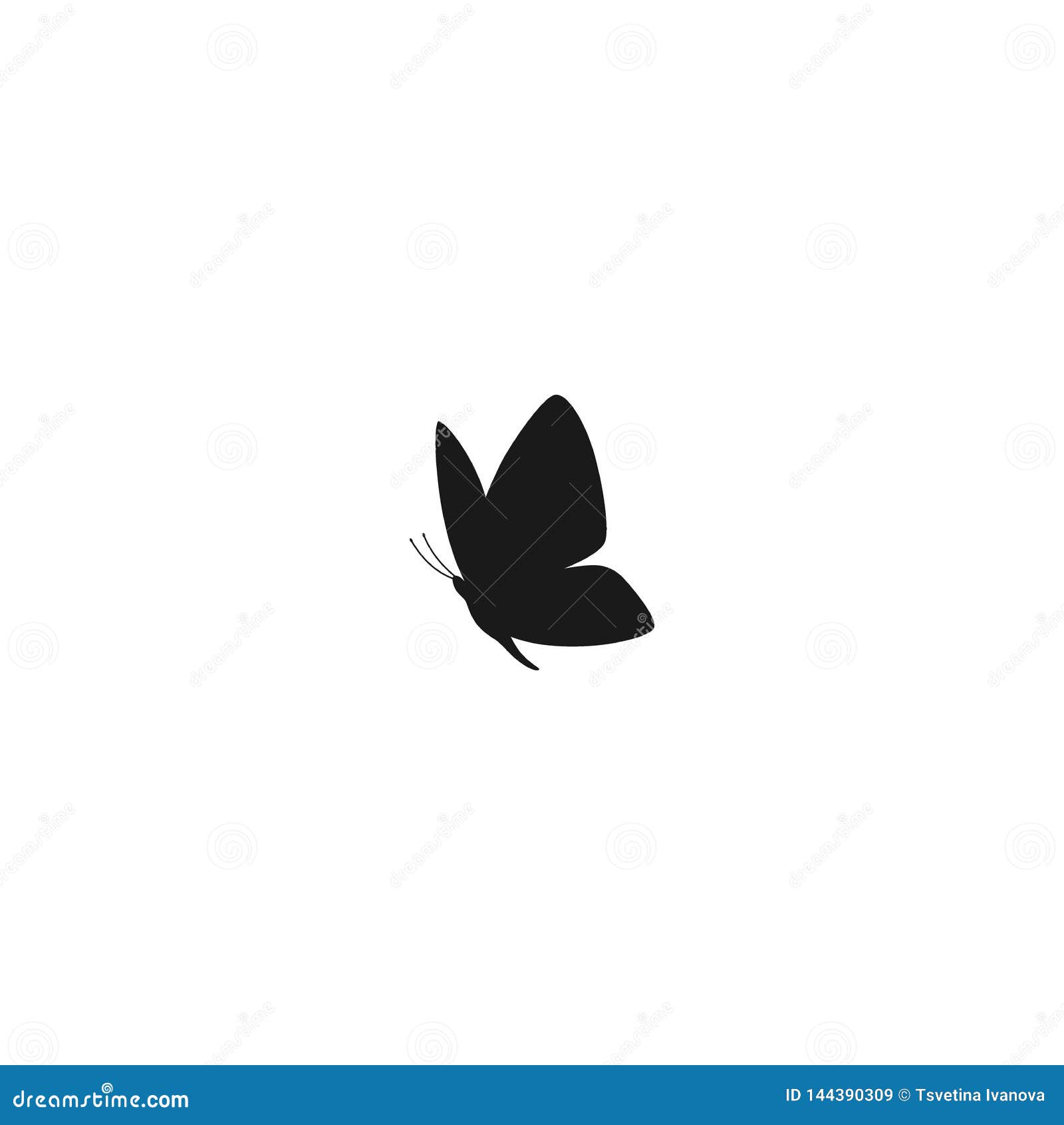 Butterfly Flying Black Isolated Vector Icon. Stock Vector ...