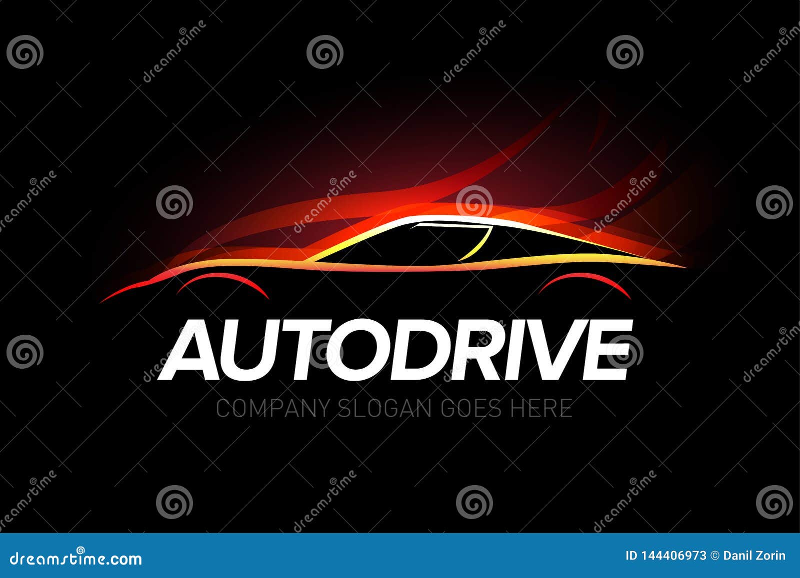 `Autodrive` Car Logotype with Fire Background- Car Service and Repair ...