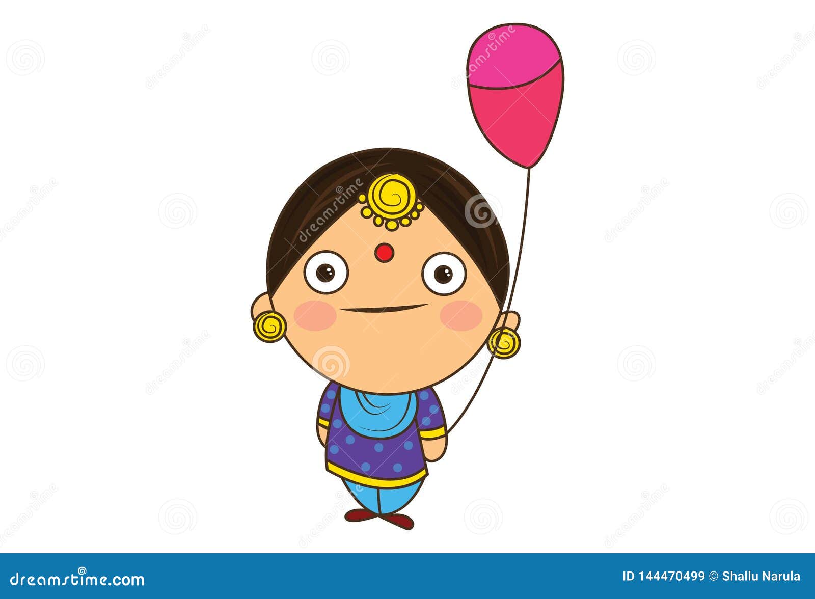 Vector Cartoon Illustration of Cute Punjabi Sardarni. Stock Vector ...