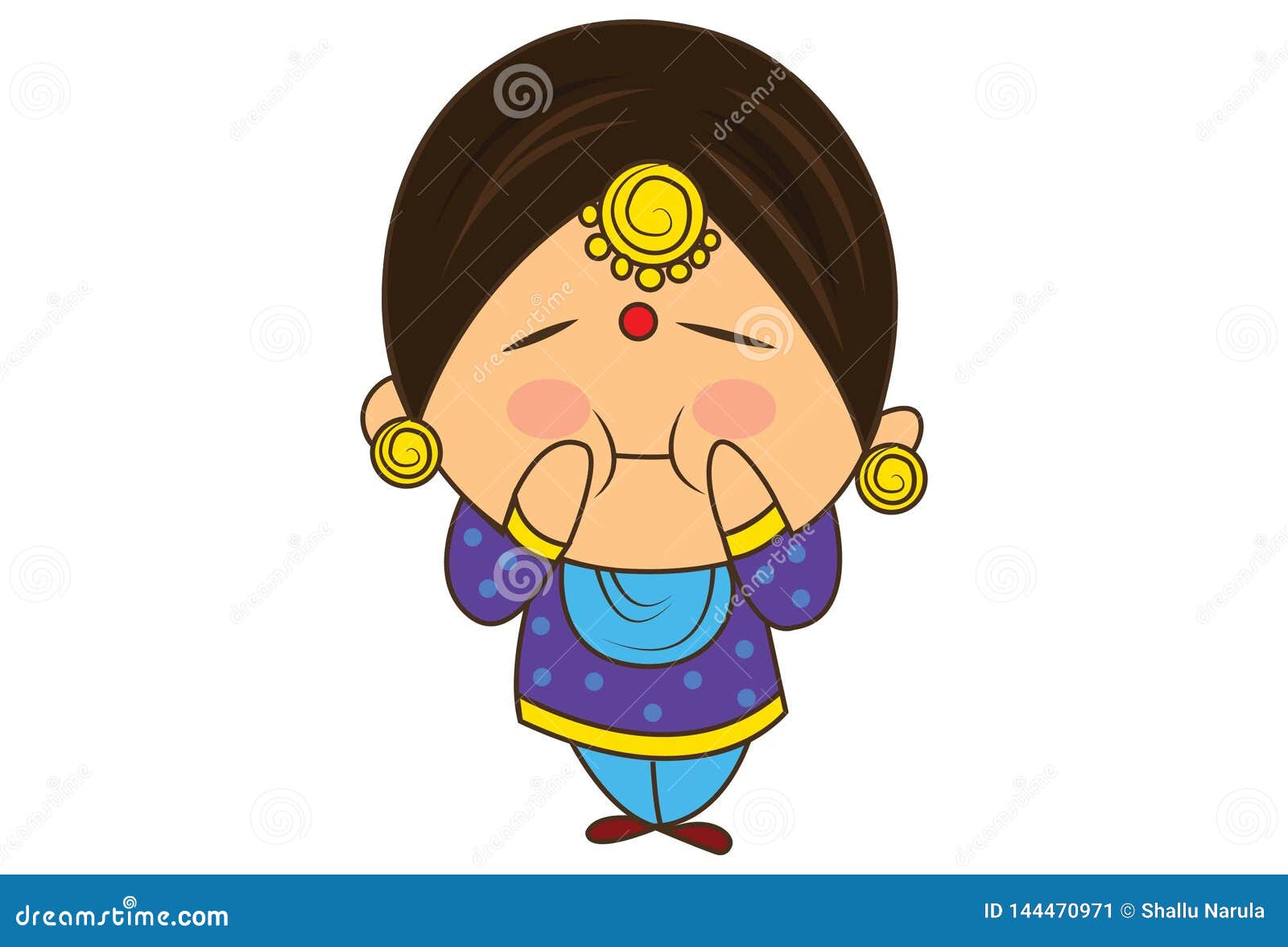 Vector Cartoon Illustration Of Cute Punjabi Sardarni. | CartoonDealer ...