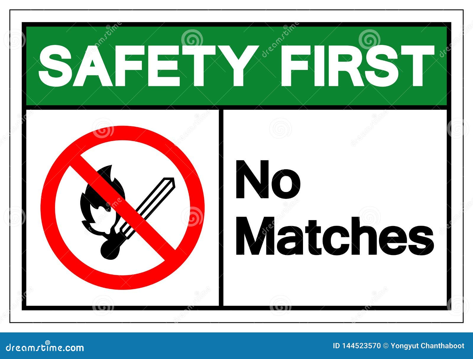 Safety First No Matches Symbol Sign, Vector Illustration, Isolate on ...