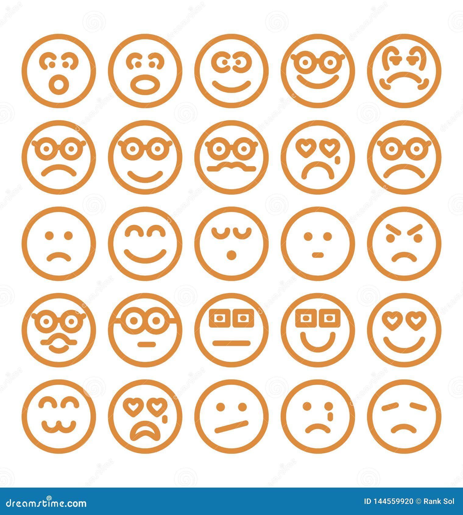 Emoticon and Emoji Isolated Vector Icons Pack that Can Be Easily ...