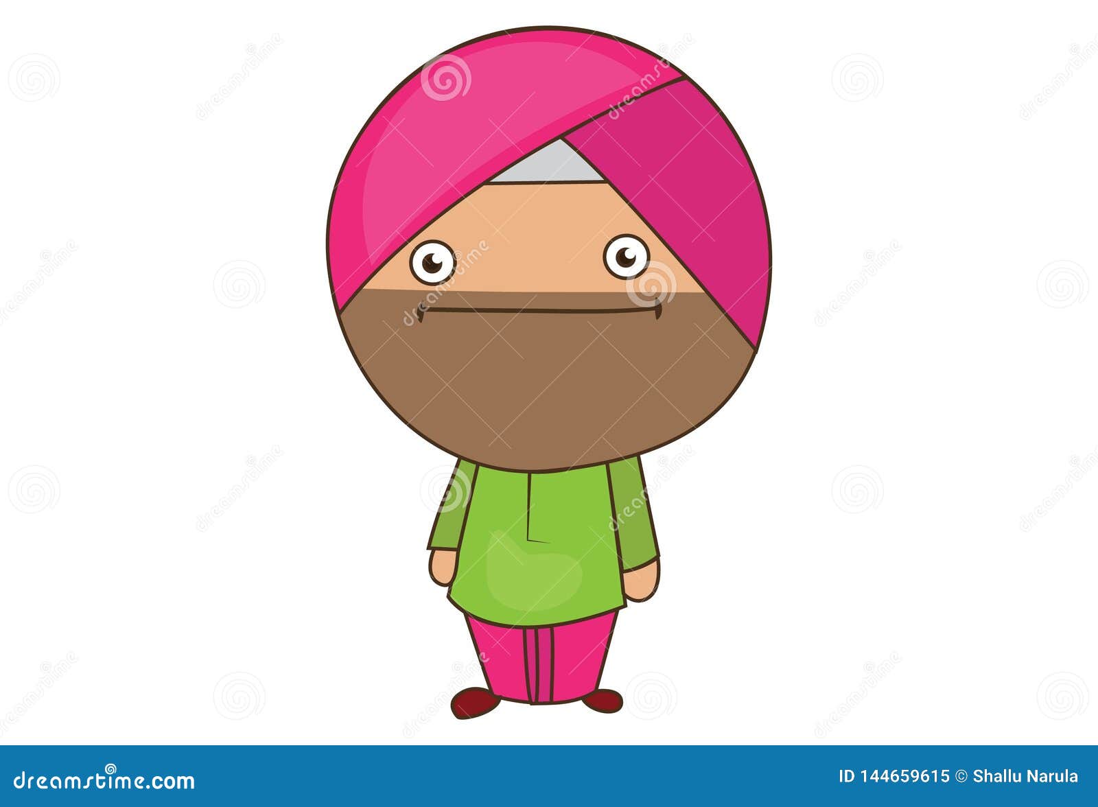 Vector Cartoon Illustration of Cute Sardar Man. Stock Vector ...
