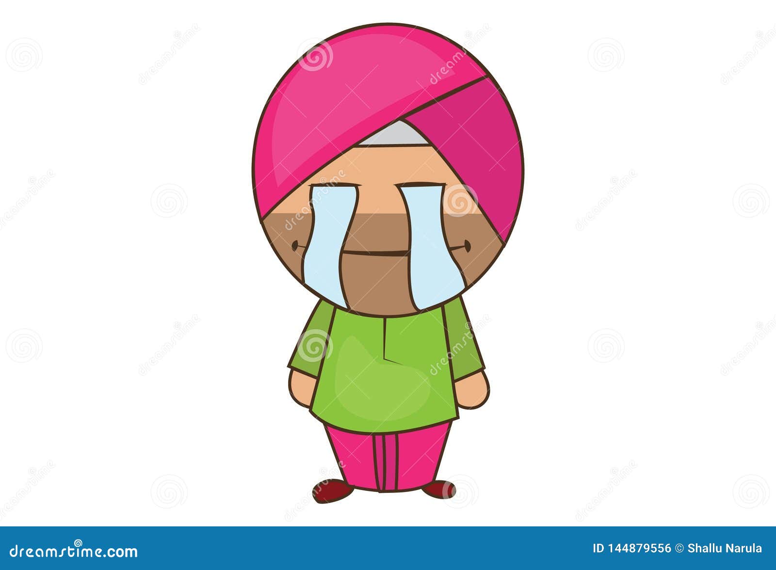 Vector Cartoon Illustration of Cute Sardar. Stock Vector - Illustration ...