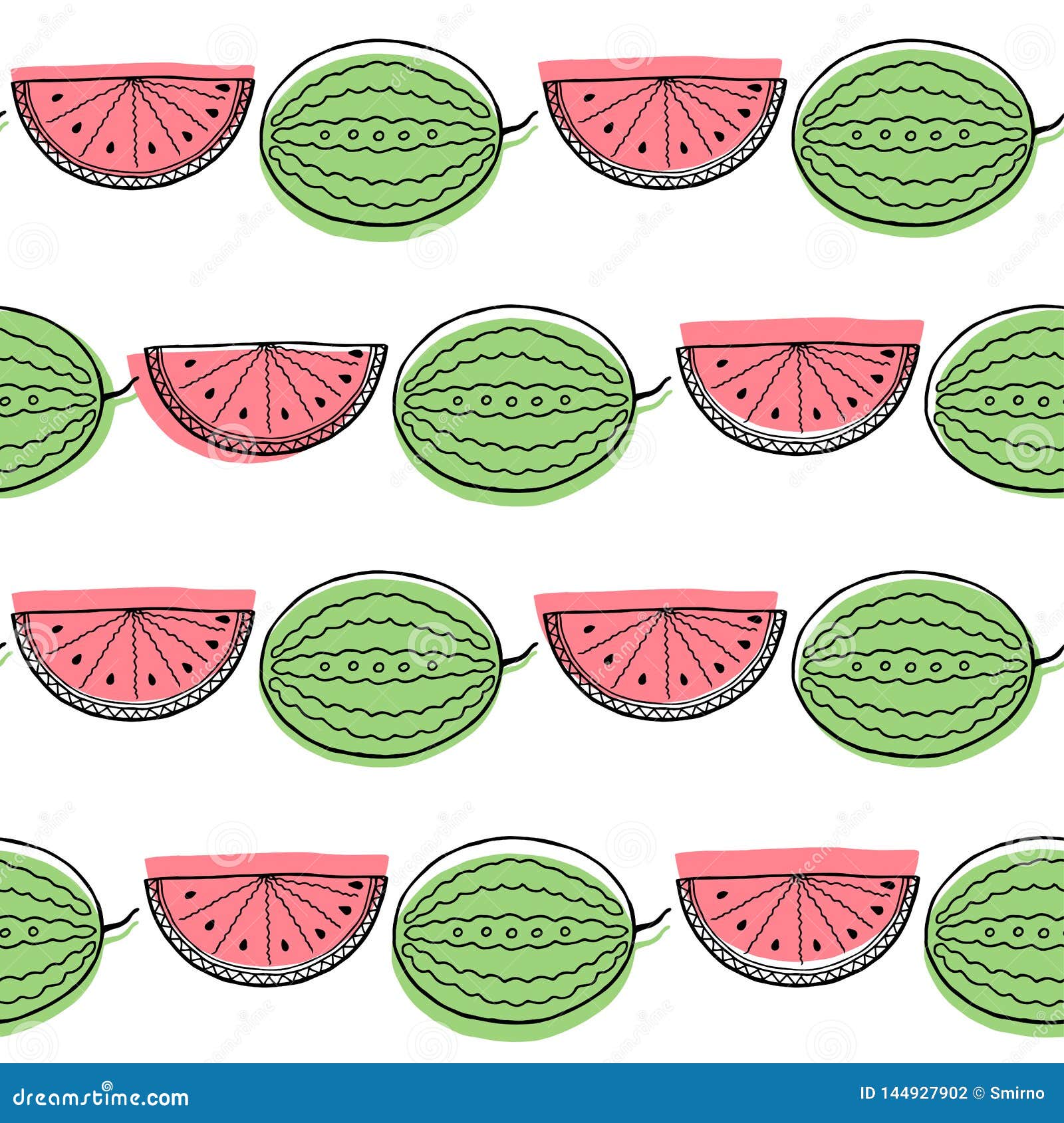 Light Seamless Pattern with Abstract Watermelons. Stock Vector ...