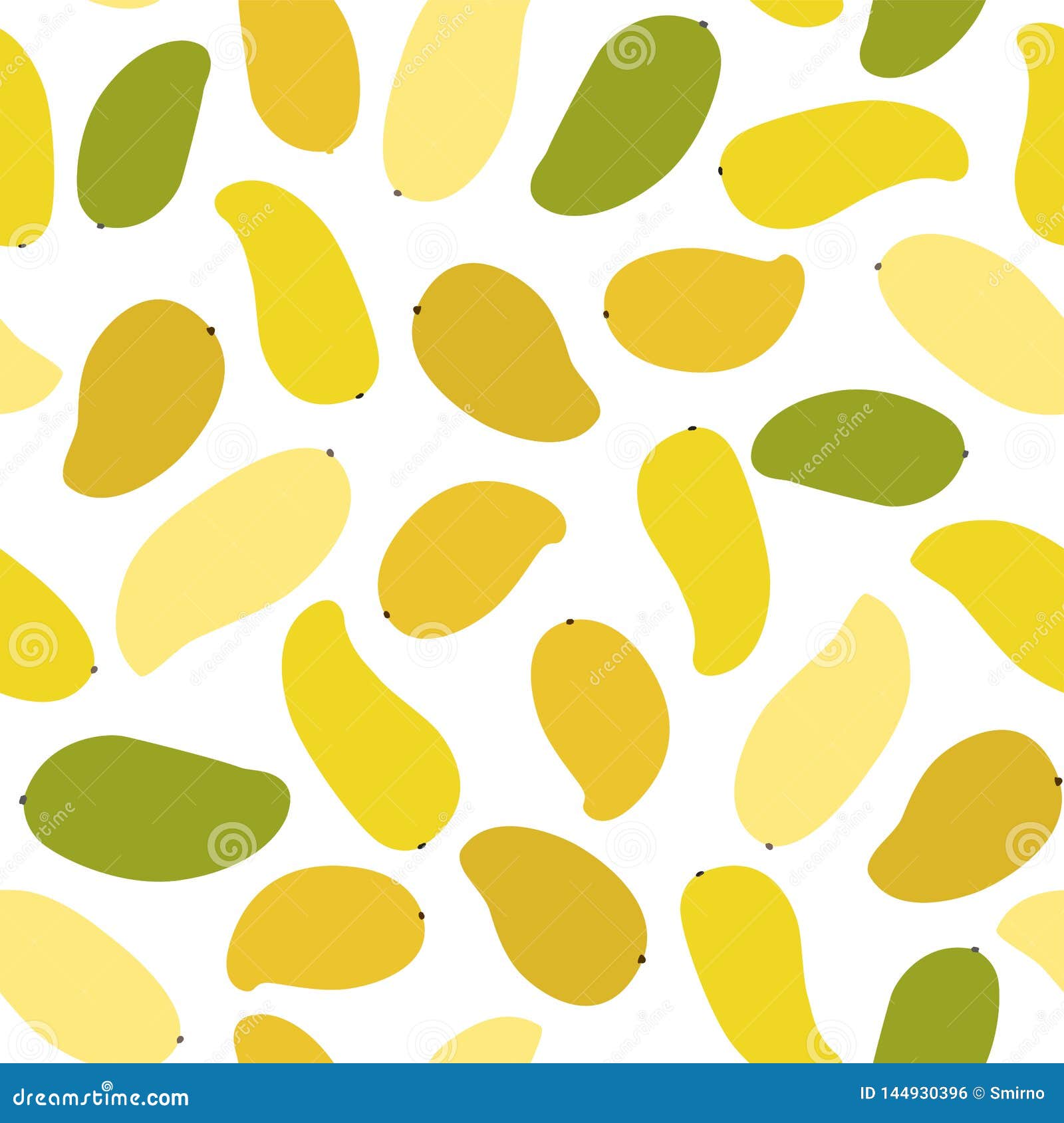 Light Seamless Pattern with Tropical Mango Fruits. Stock Vector ...
