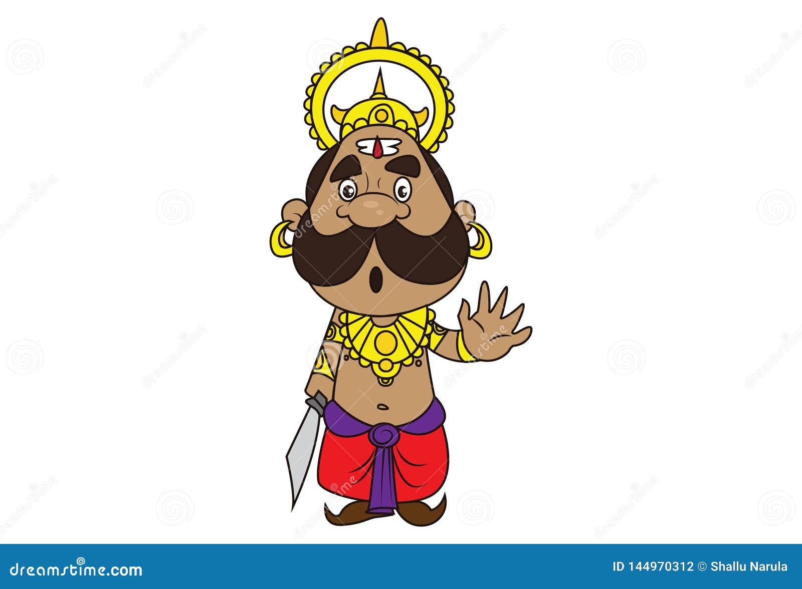 Vector Cartoon Illustration Of Cute Ravan. Stock Vector - Illustration ...