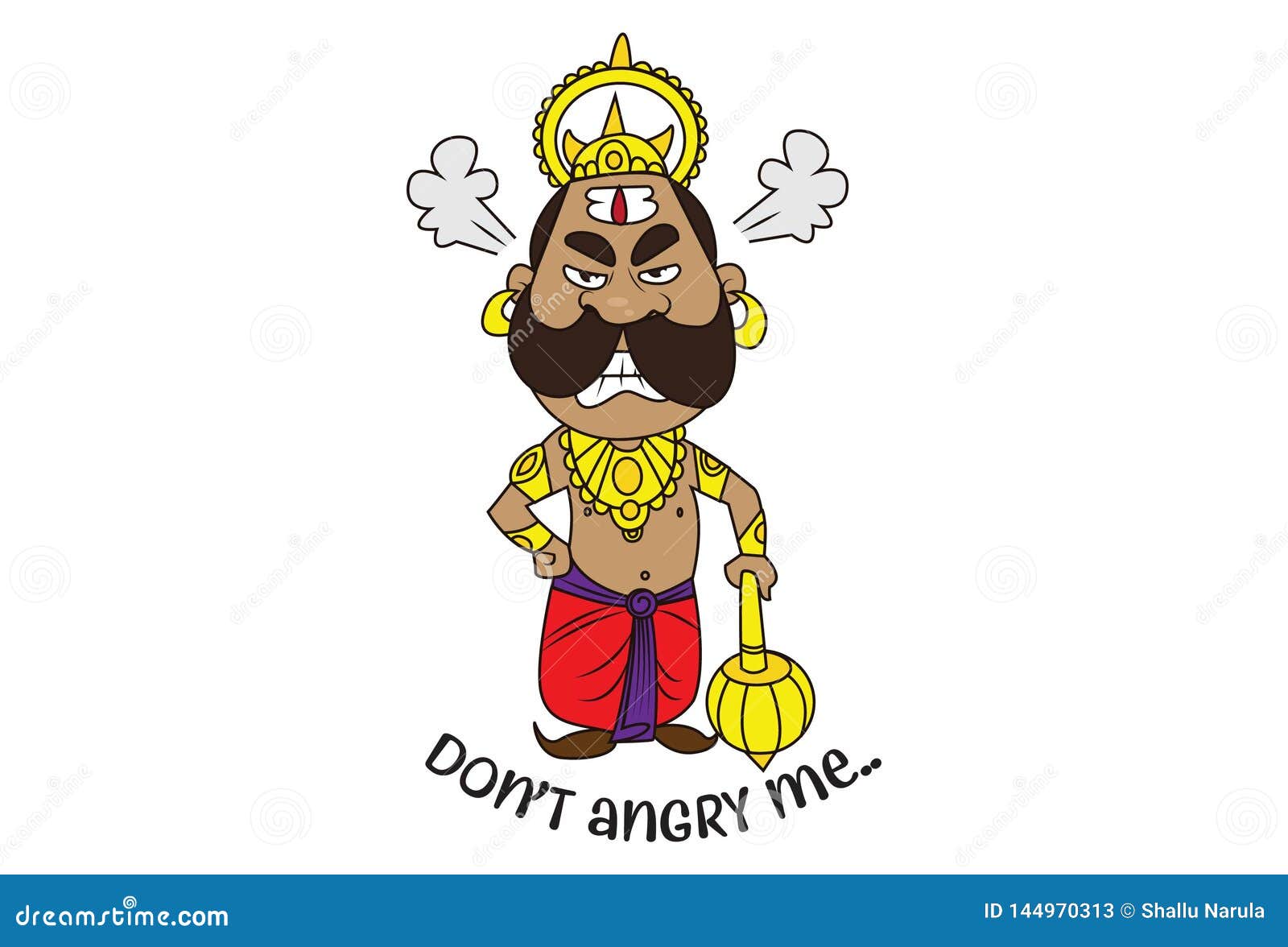 Vector Cartoon Illustration Of Cute Ravan. | CartoonDealer.com #144970313