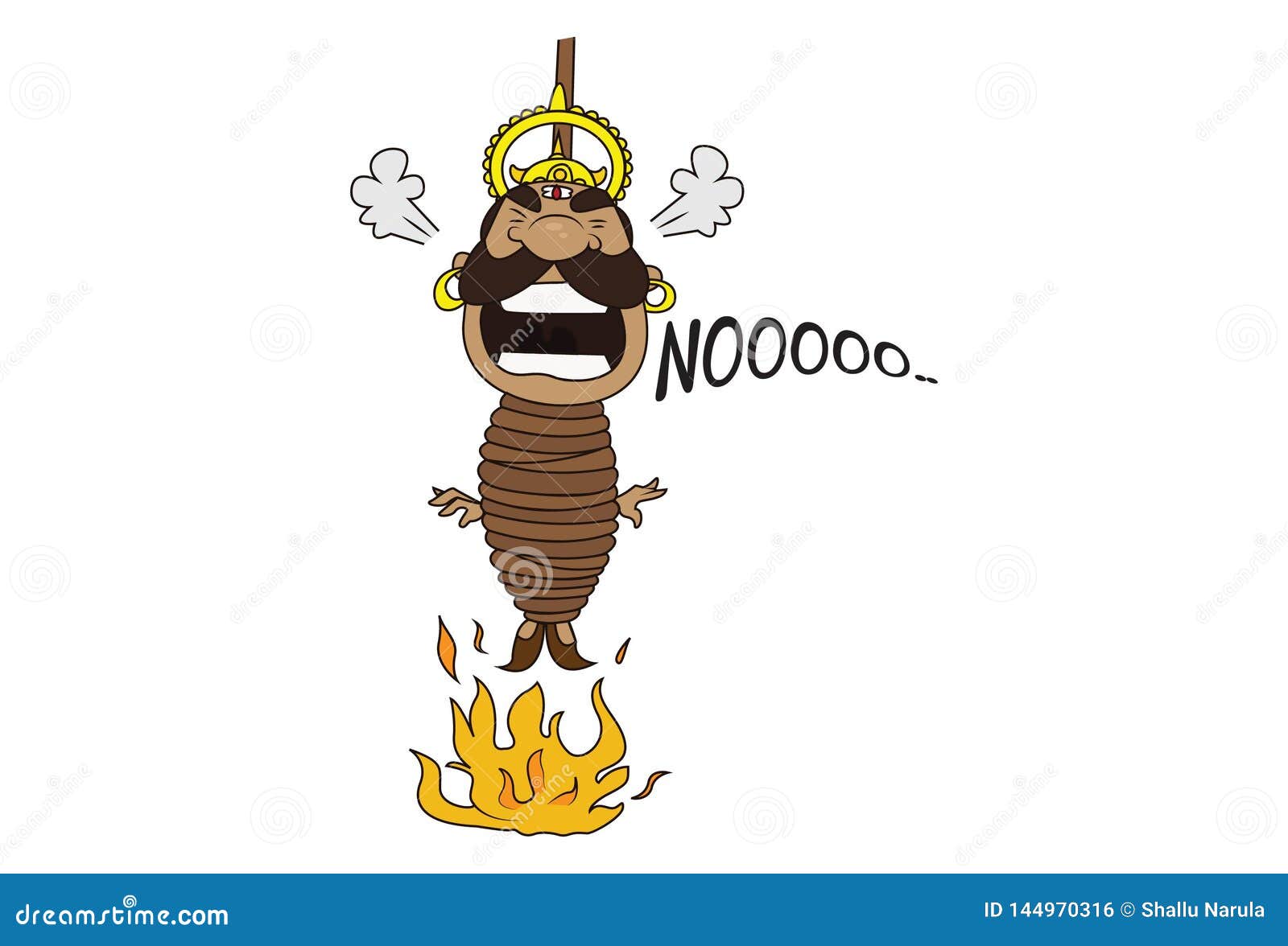 Vector Cartoon Illustration Of Cute Ravan. | CartoonDealer.com #144970316