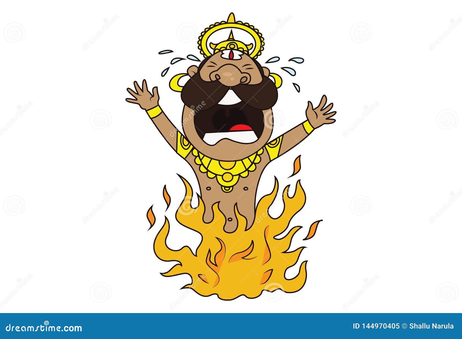Vector Cartoon Illustration Of Cute Ravan. | CartoonDealer.com #144970405