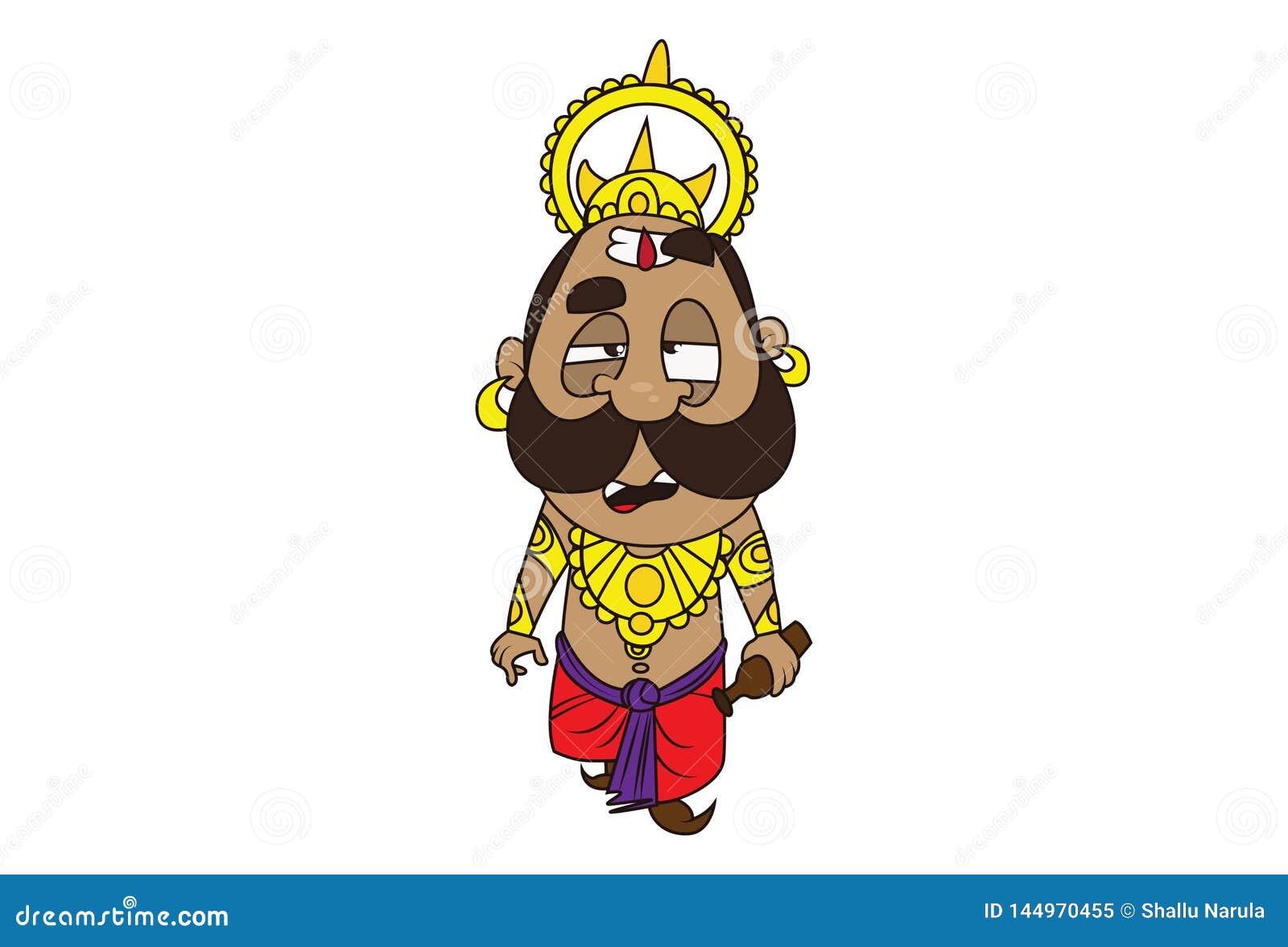Vector Cartoon Illustration Of Cute Ravan. | CartoonDealer.com #144970455
