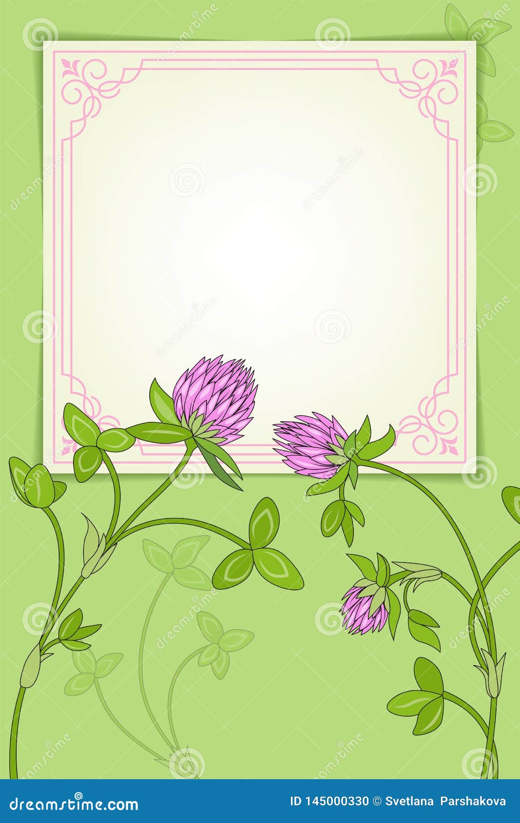 Red Clover Flowers And Leaves Gift Tags. Vector Labels Collection ...