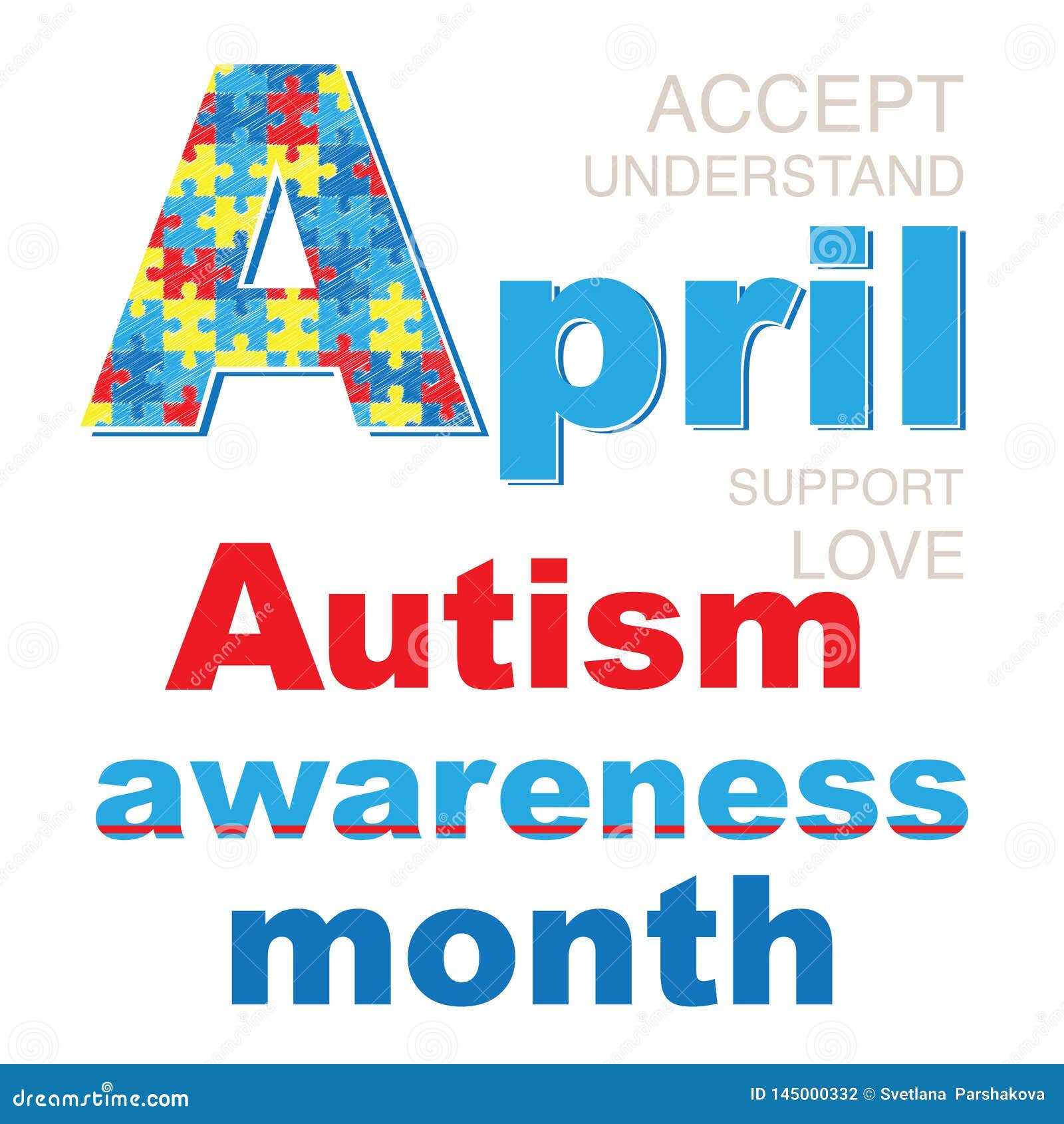 Banner April - Autism Awareness Month. Stock Vector - Illustration of ...