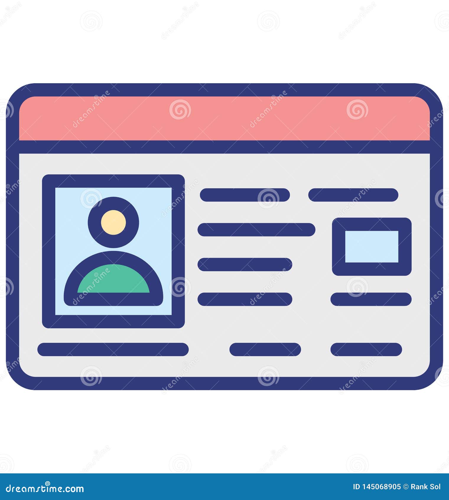 Basic RGB Business License Isolated Vector Icon Which Can Easily Modify ...