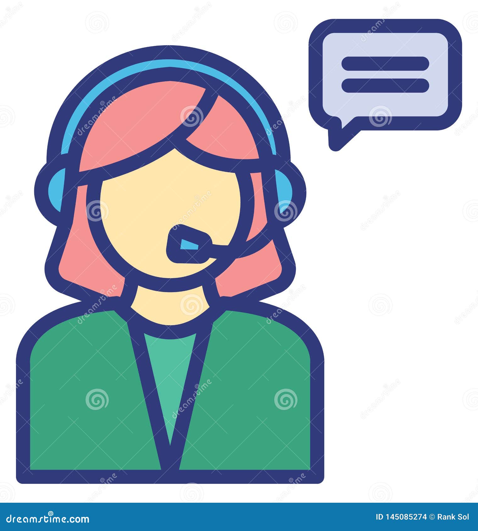 Basic RGB Call Center Isolated Vector Icon Which Can Easily Modify or ...