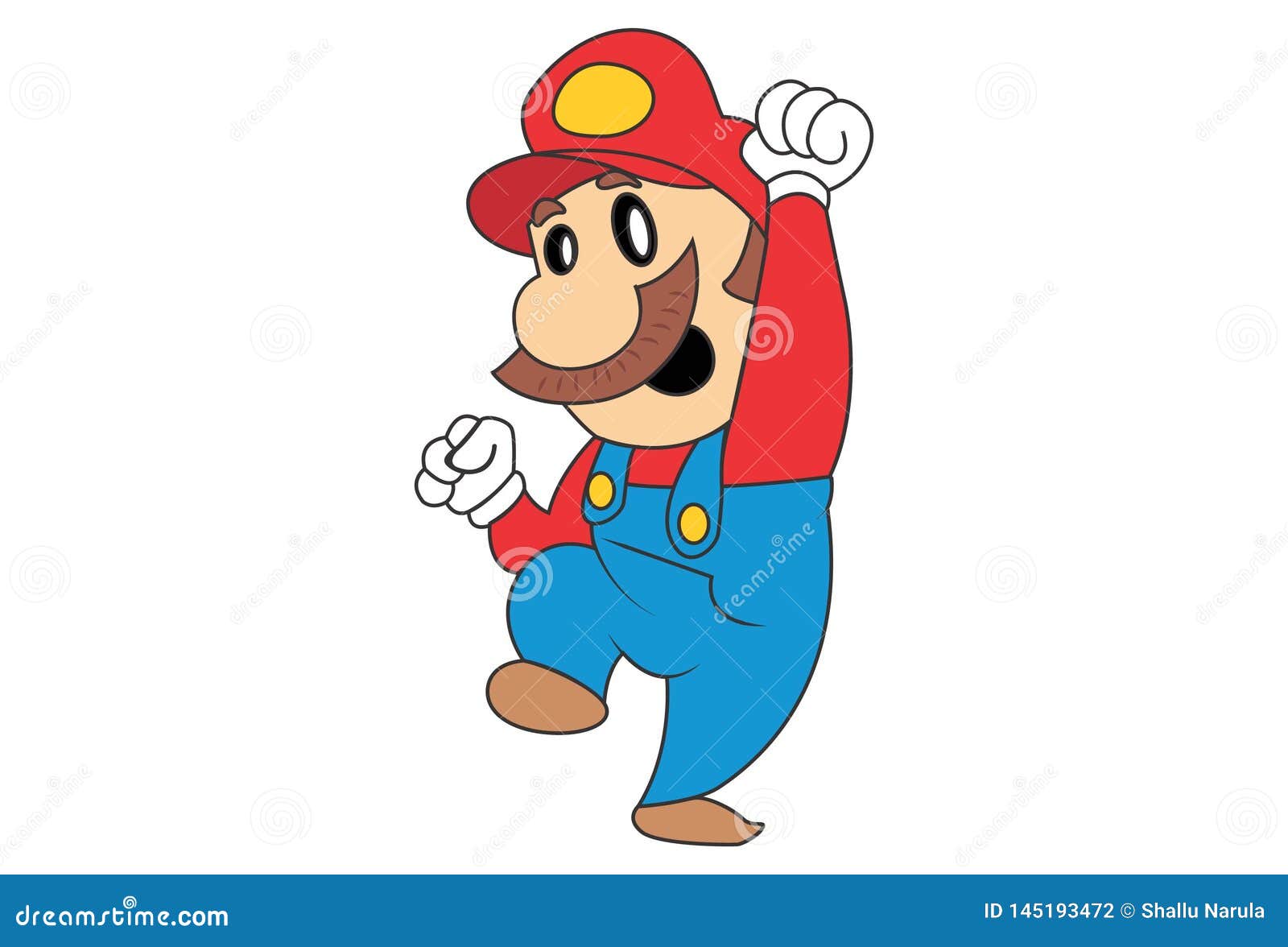 Vector Cartoon Illustration of Cute Mario. Editorial Photography ...