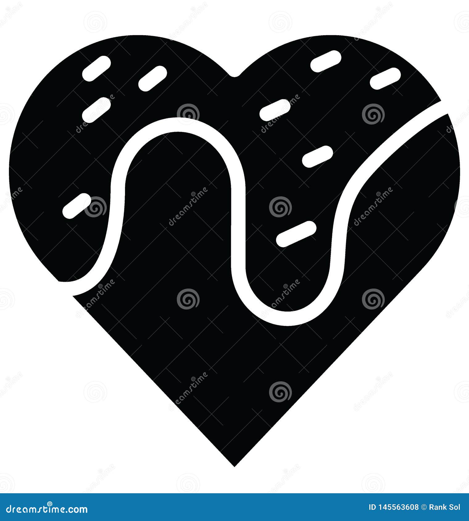 Basic RGB Chocolate Heart Isolated Vector Icon Which Can Easily Modify ...