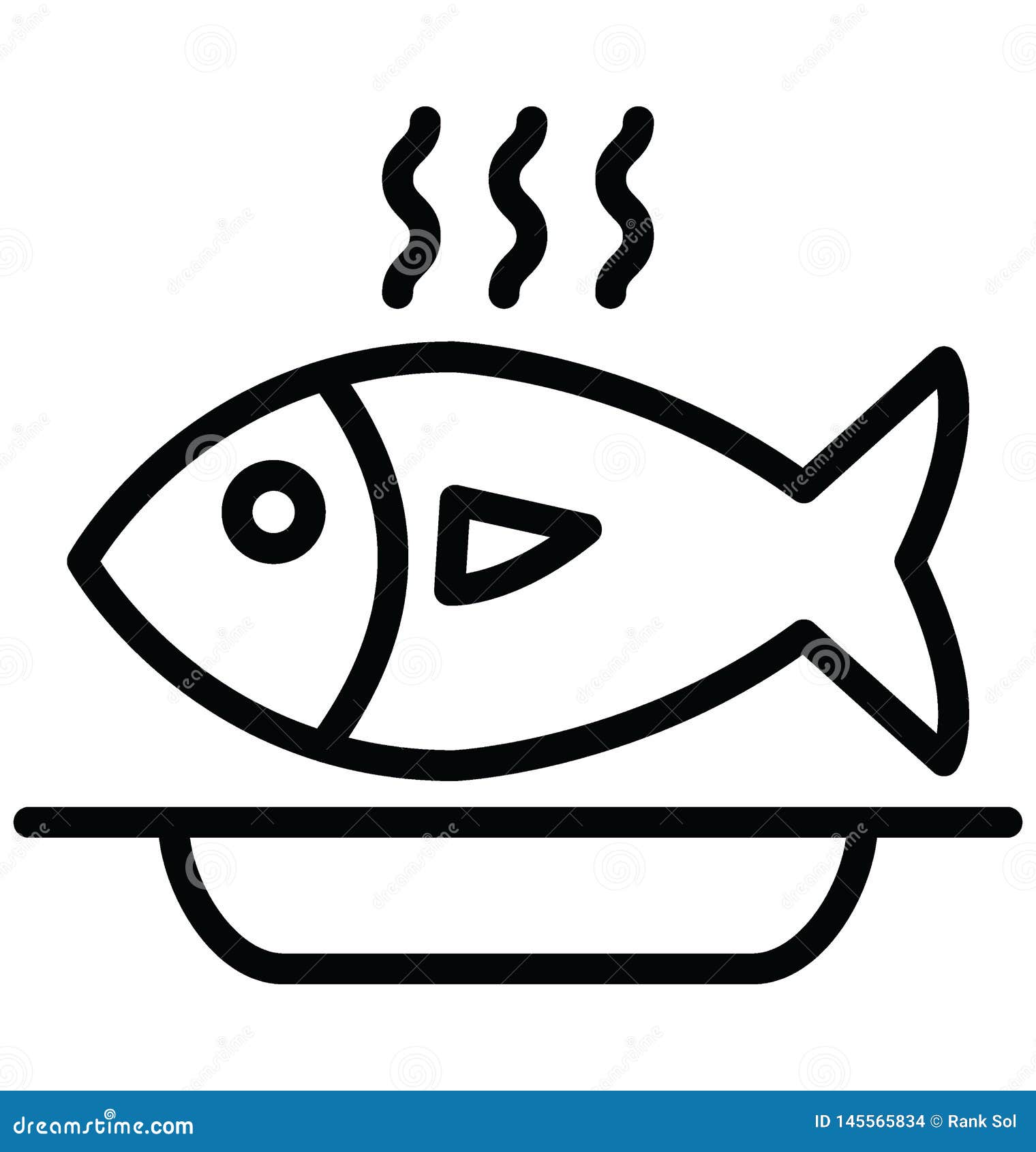 Basic RGB Cooked Fish Isolated Vector Icon Which Can Easily Modify or ...