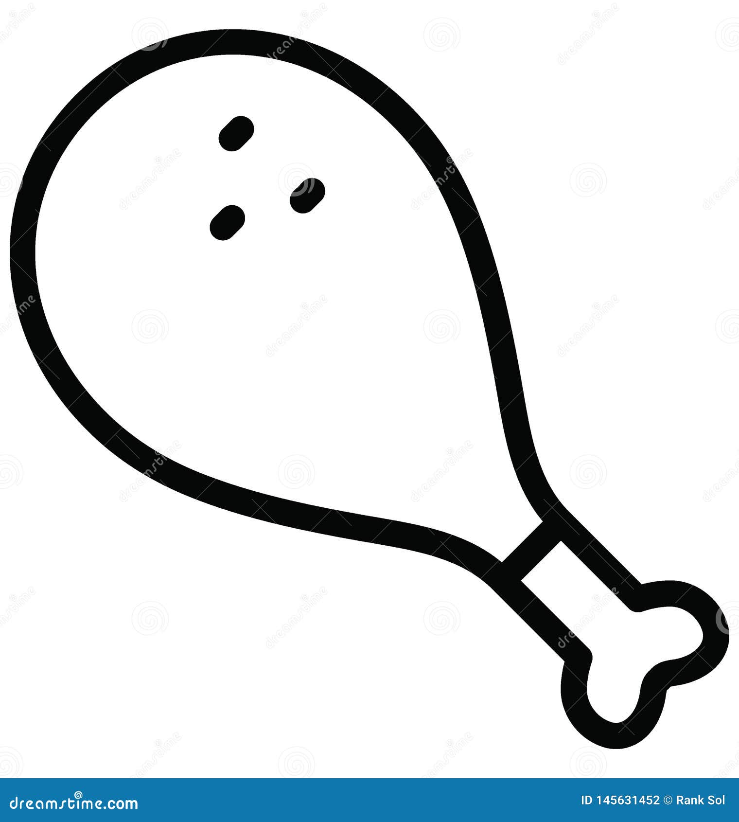 Basic RGB Chicken Leg Isolated Vector Icon Which Can Easily Modify or ...