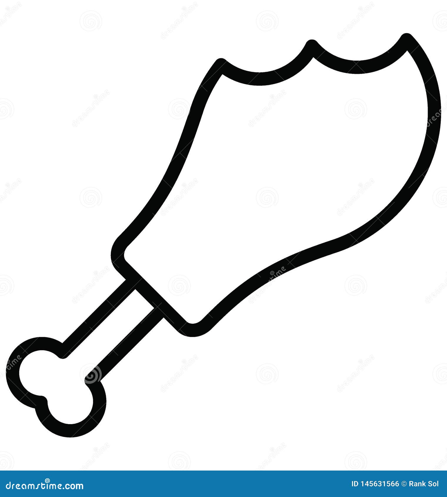 Chicken Piece Isolated Vector Icon Which Can Easily Modify or Edit ...