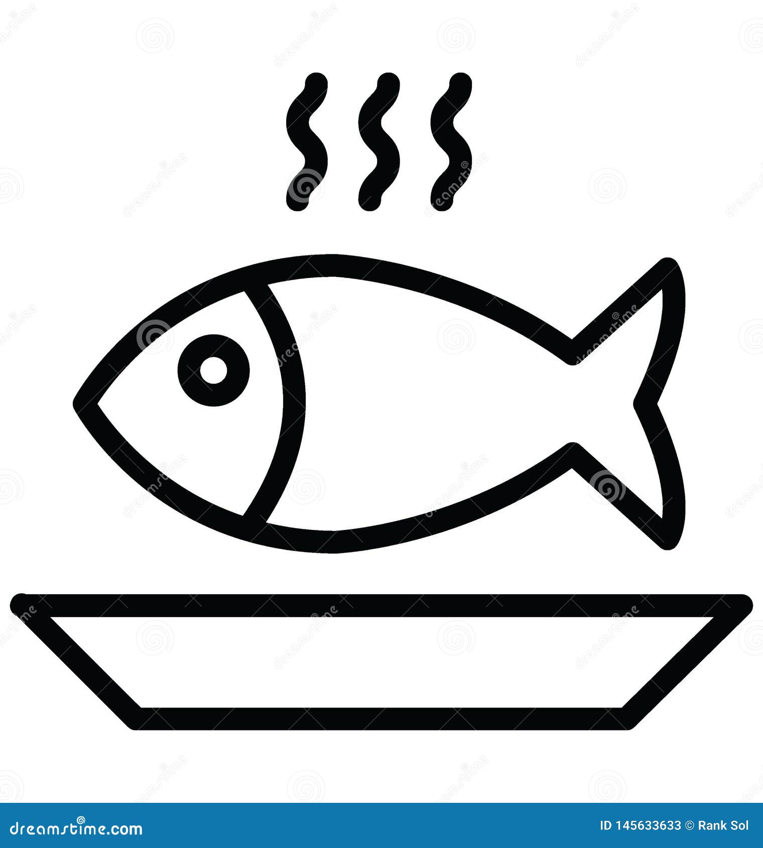 Basic RGB Cooked Fish Isolated Vector Icon Which Can Easily Modify or ...