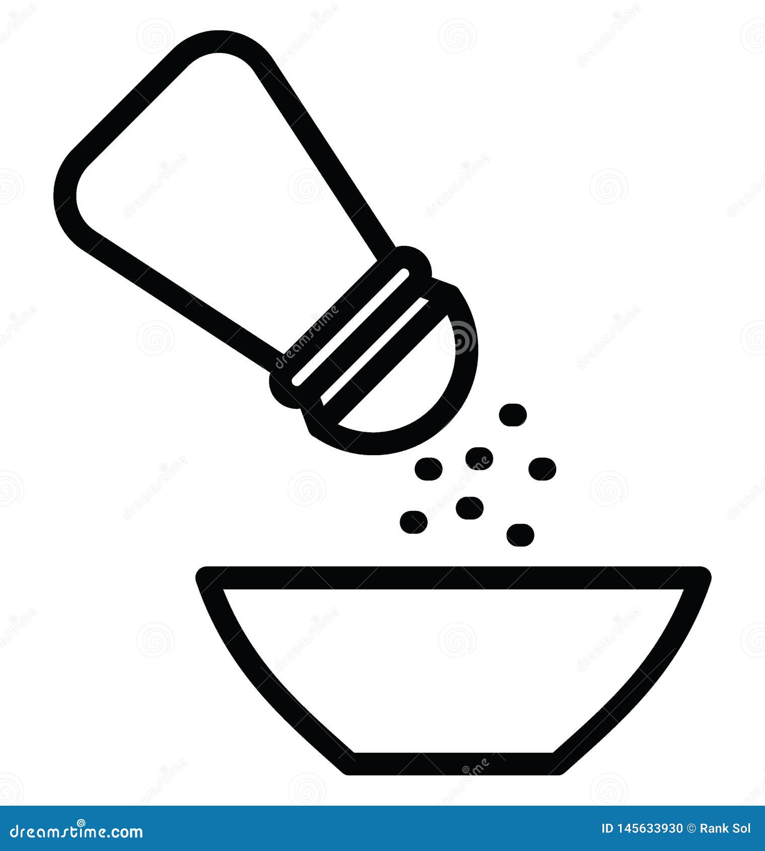Adding Salt Line Outline Icon Vector Illustration | CartoonDealer.com ...