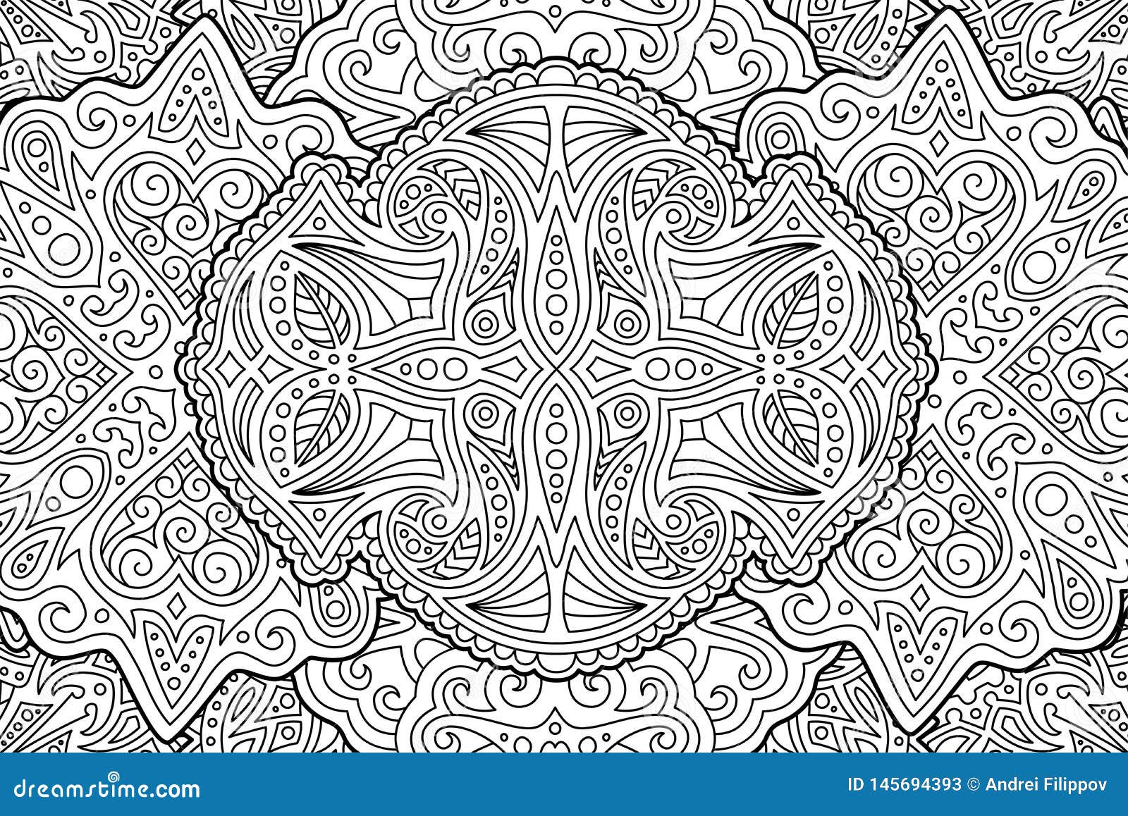 Illustration for Coloring Book with Linear Pattern Stock Vector ...