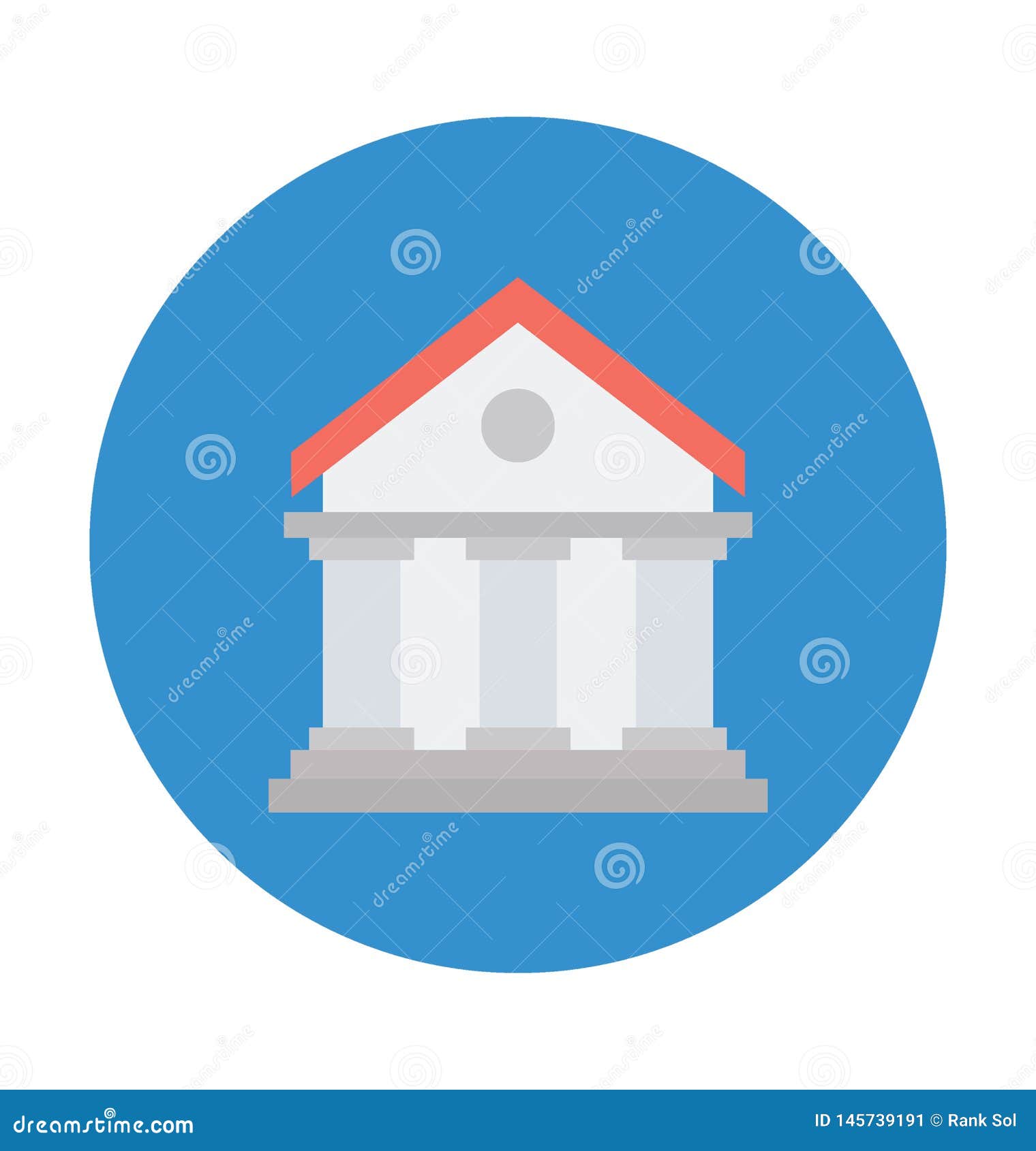 Bank Color Isolated Vector Icon Which Can Easily Modify or Edit Stock ...