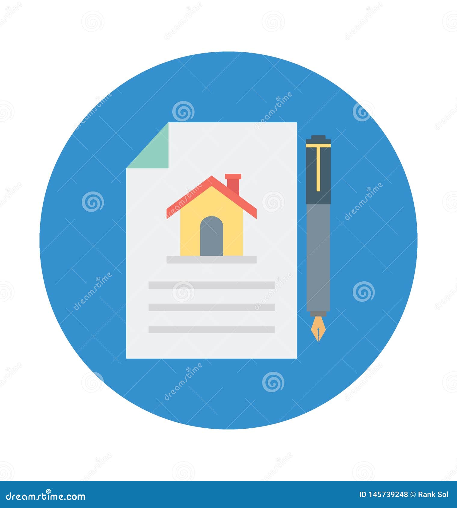 Property Papers Color Isolated Vector Icon Which Can Easily Modify or ...