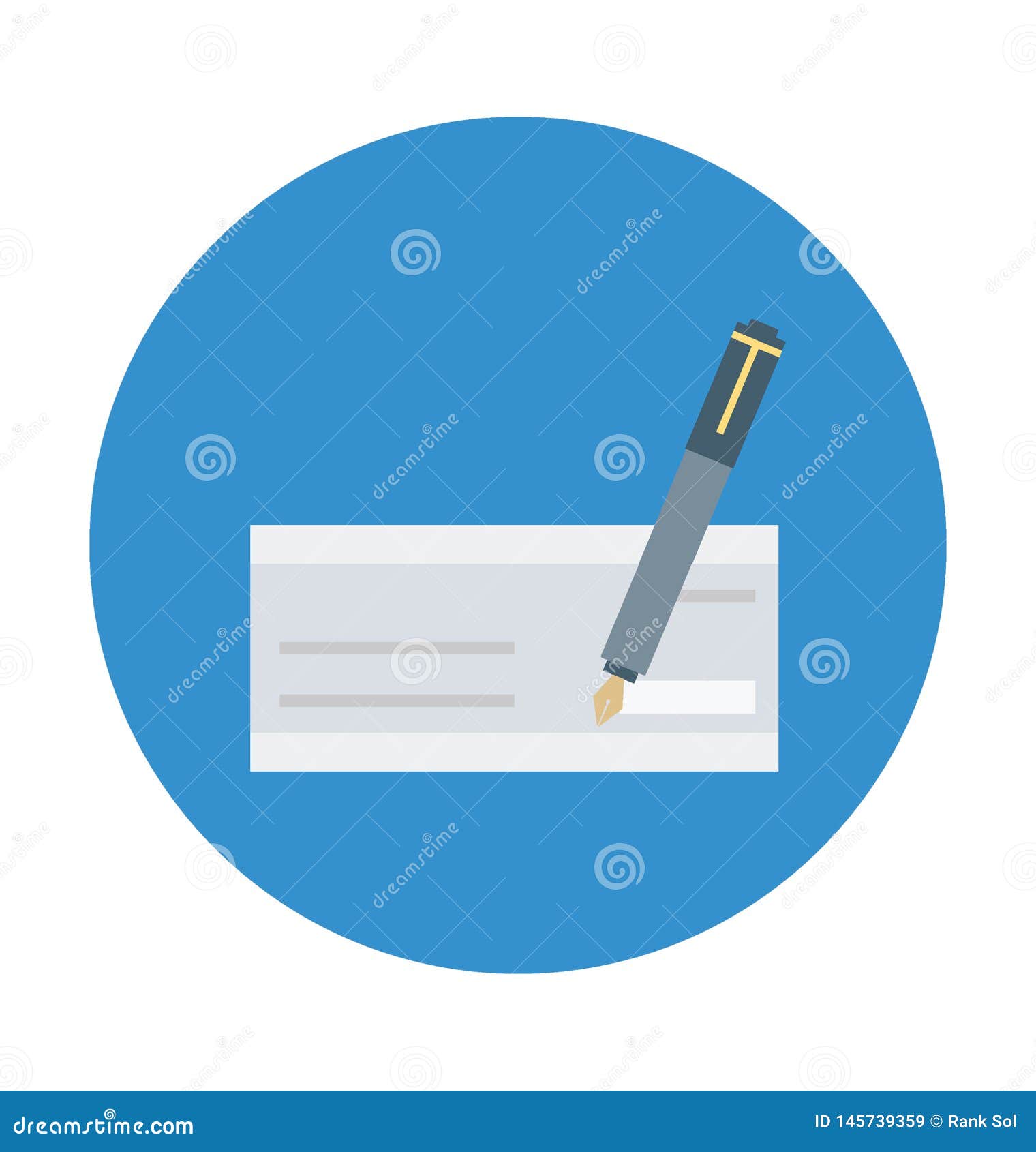 Cheque Signing Color Isolated Vector Icon Which Can Easily Modify or ...