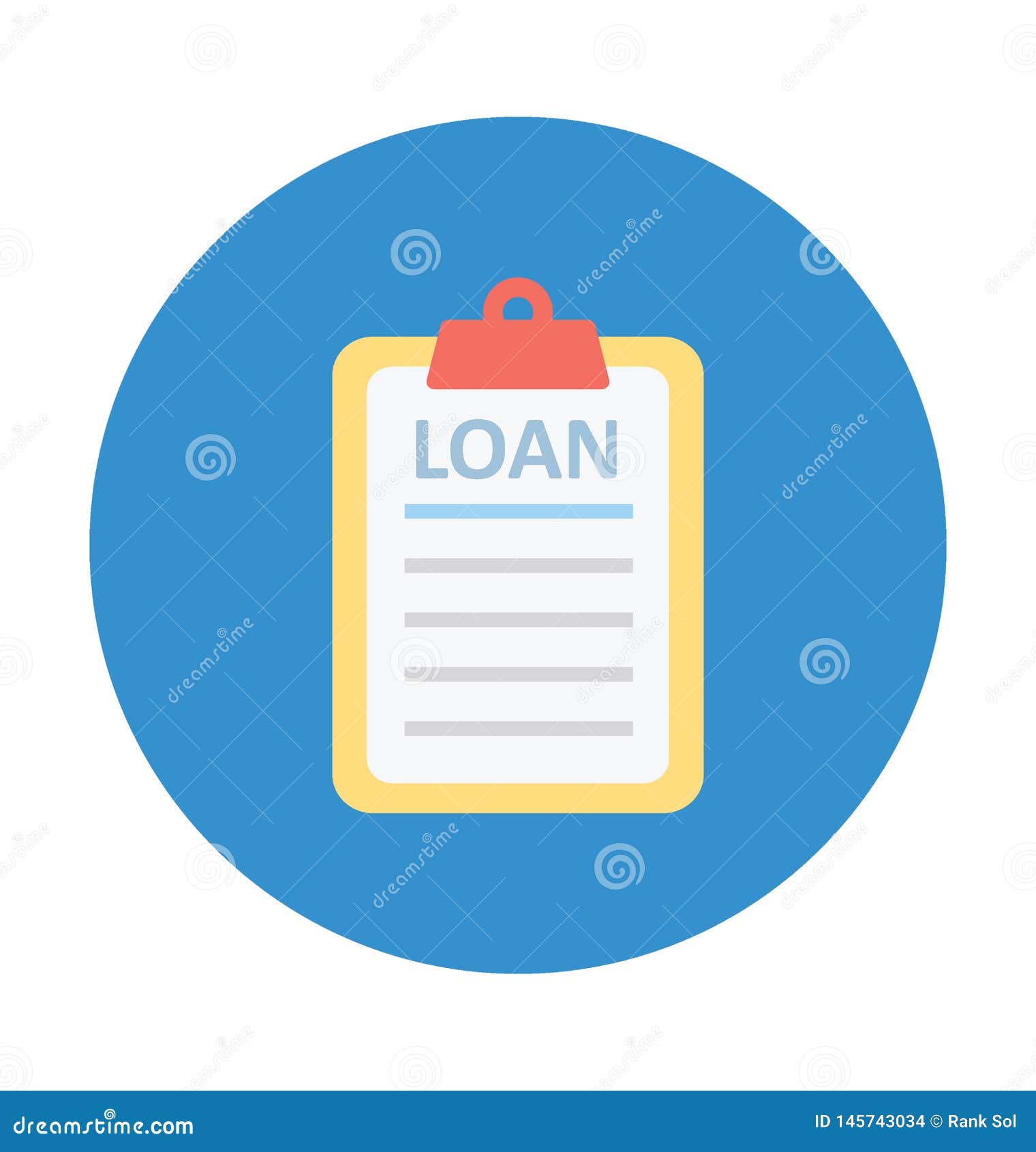 Loan Paper Color Isolated Vector Icon Which Can Easily Modify or Edit ...