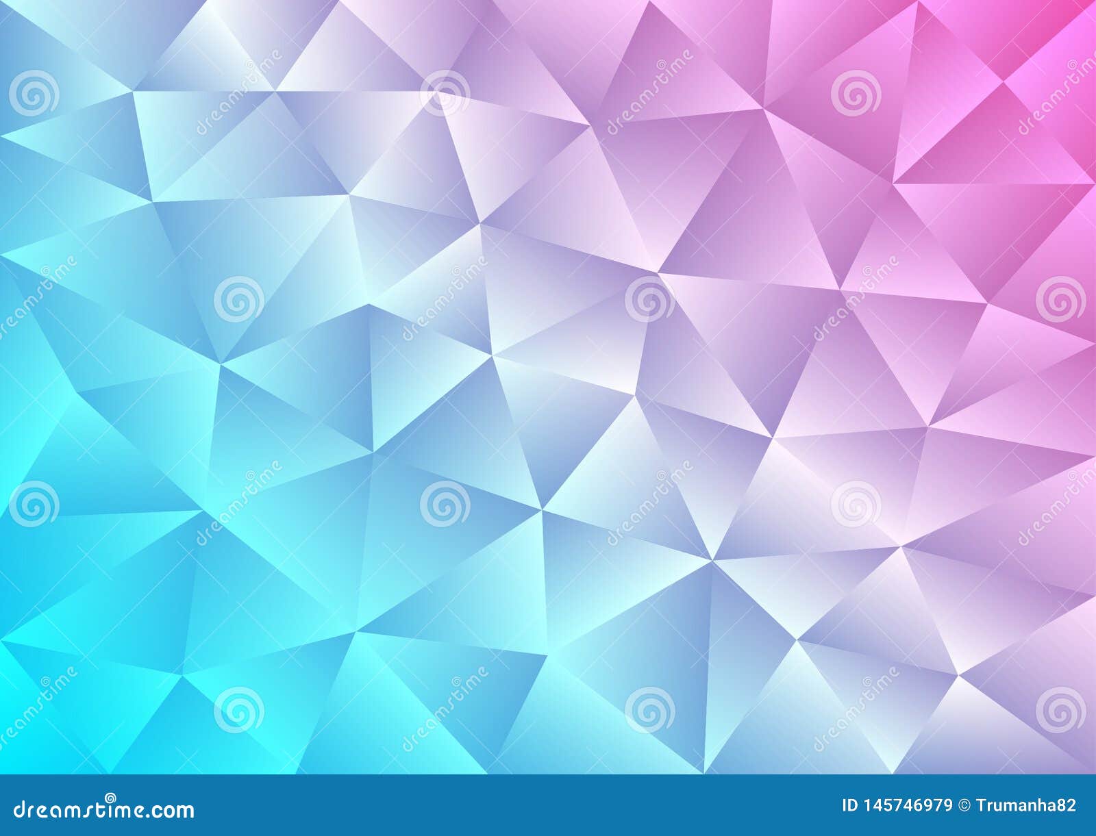 Cyan and Pink Gradient Background with Polygonal Pattern Stock Vector ...