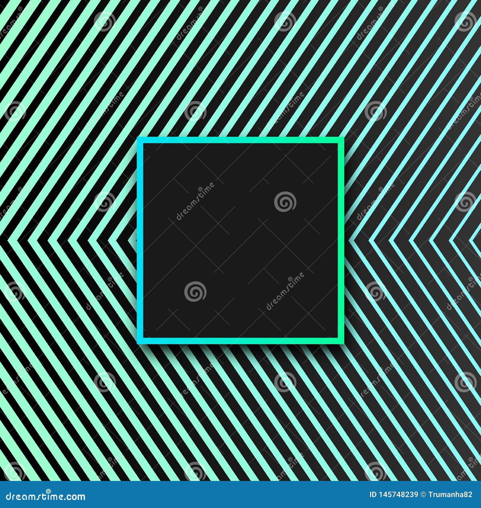 Abstract Symmetric Green Lines Texture in Black Background Stock Vector ...
