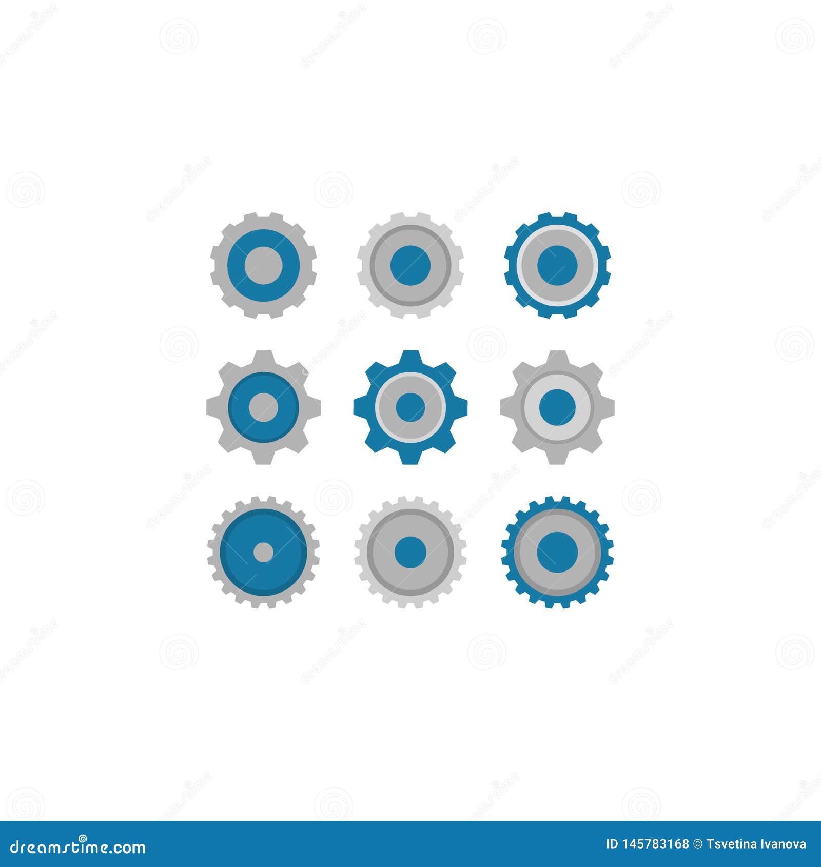 Cogwheel, Gear Colorful Vector Cartoon Icon Set. Stock Vector ...
