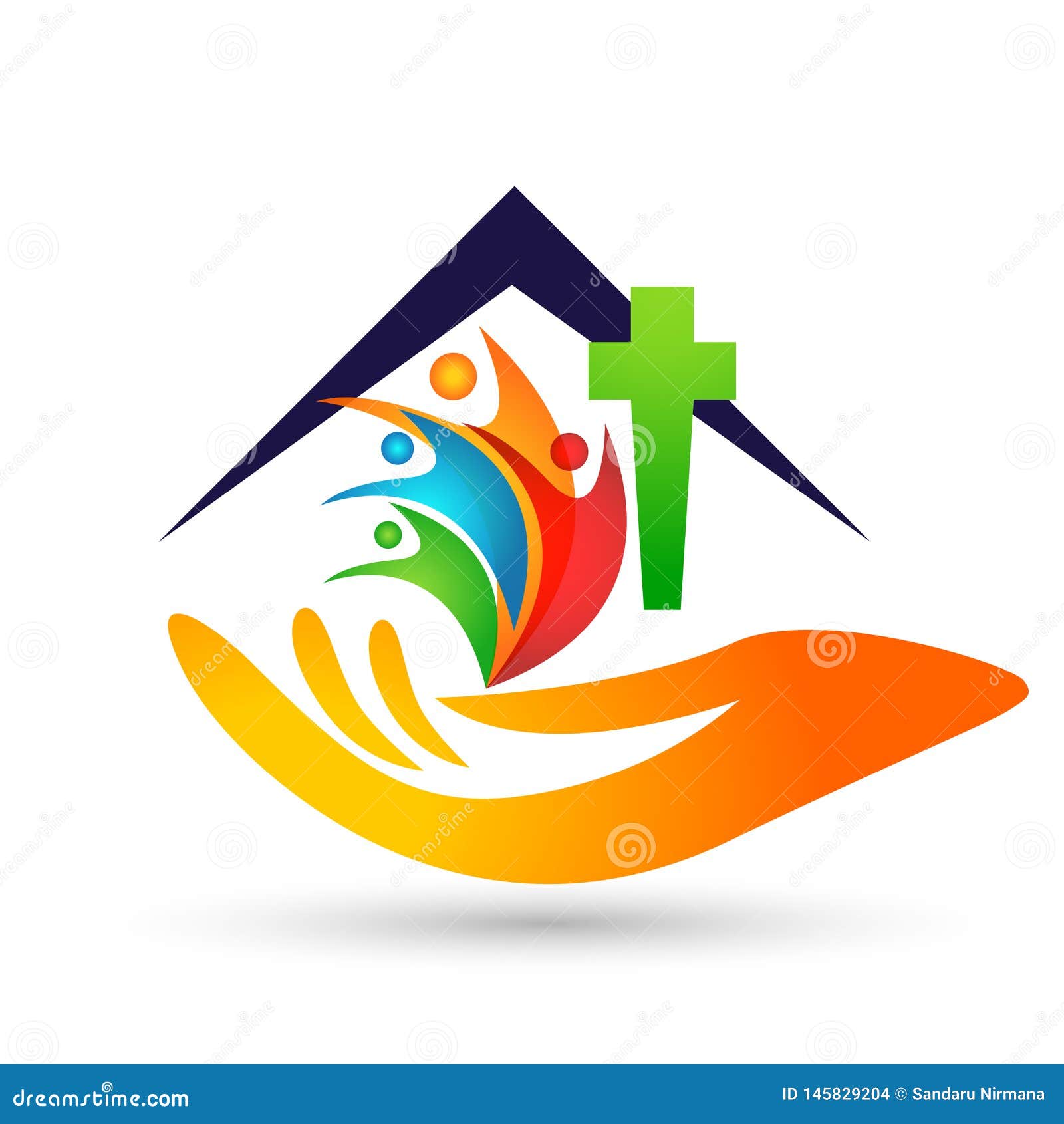 Logo Church.christian Symbol,the Bible And The Cross Of Jesus Christ ...