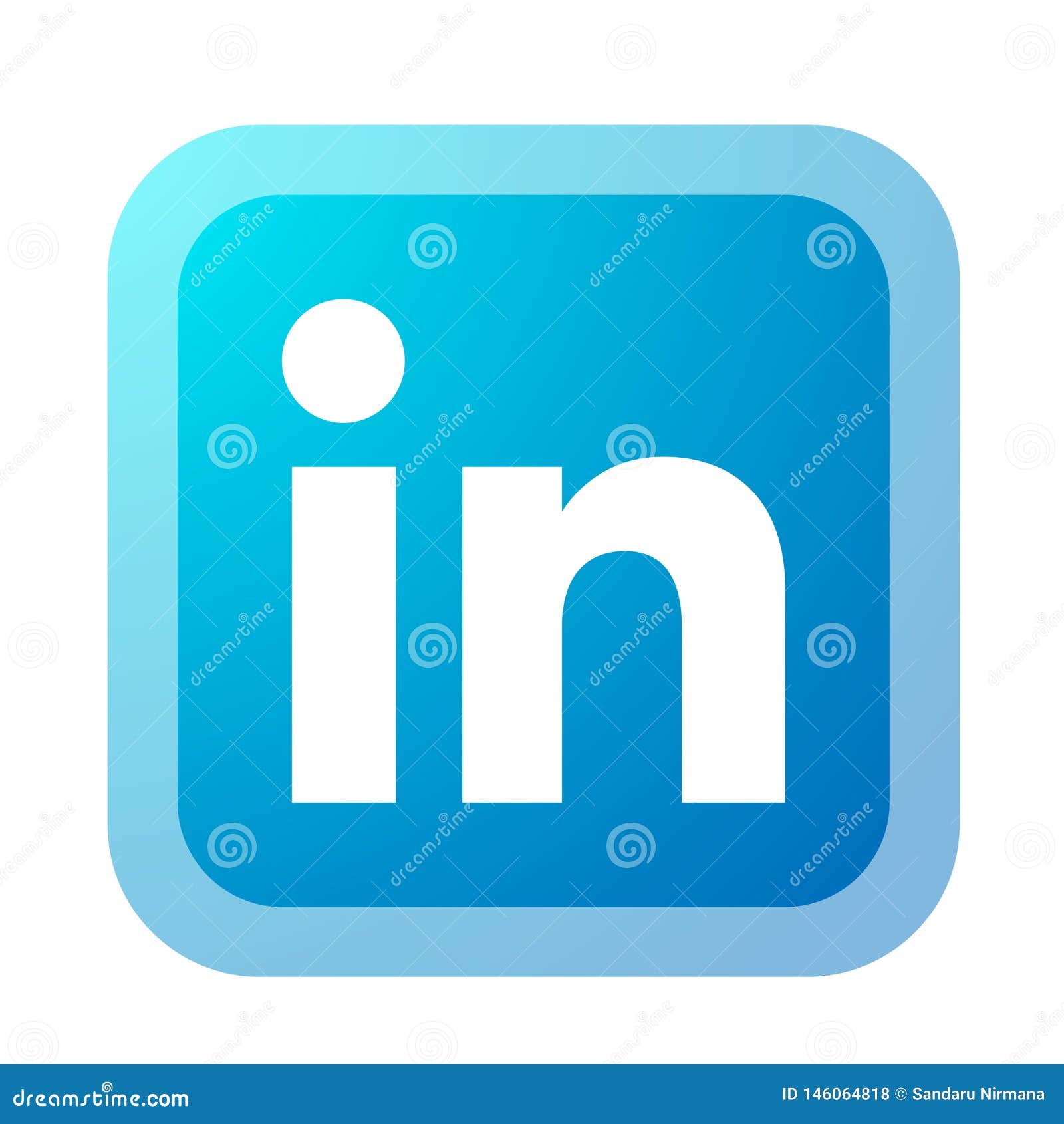 LinkedIn Social Media Icon Logo Vector Element on White Background ...