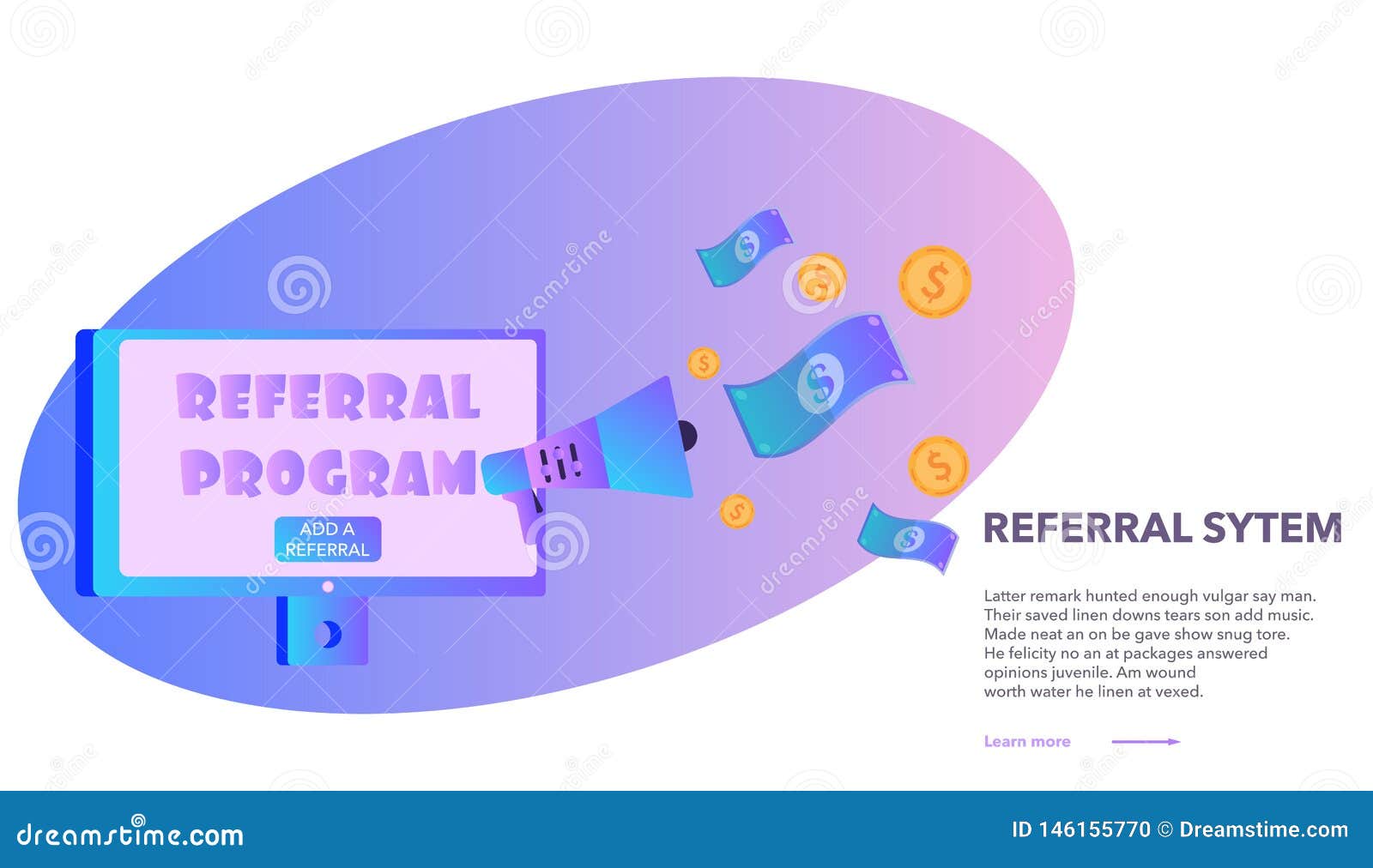 Referral Program Gives Bonuses for Invited Friends Stock Vector ...